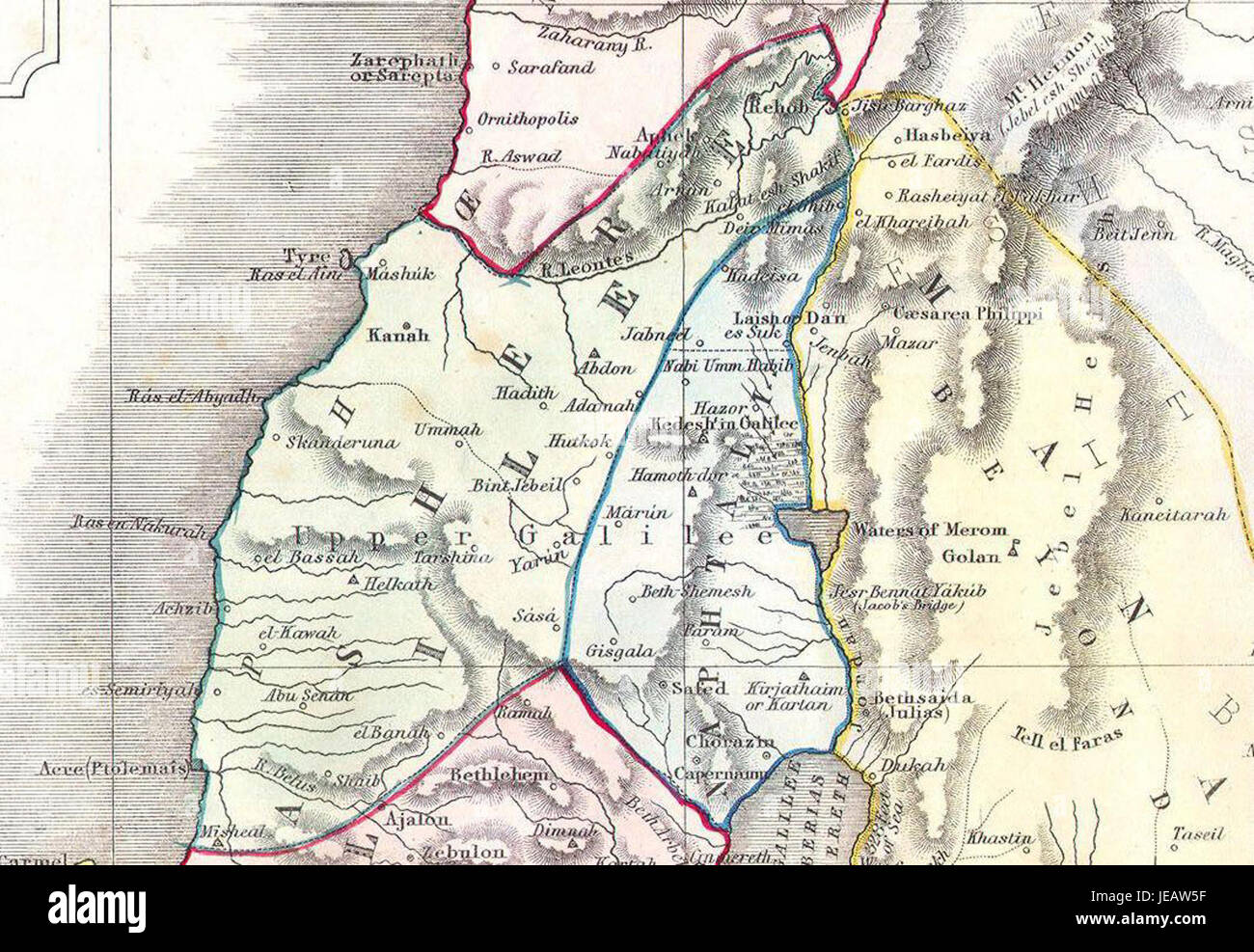 The map, titled 'Map of Palestine – Israel – Holy Land' by Philip Asher ...