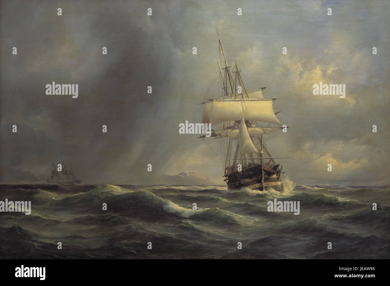 'Marine' by Anton Melbye, created in 1851, is a maritime painting ...