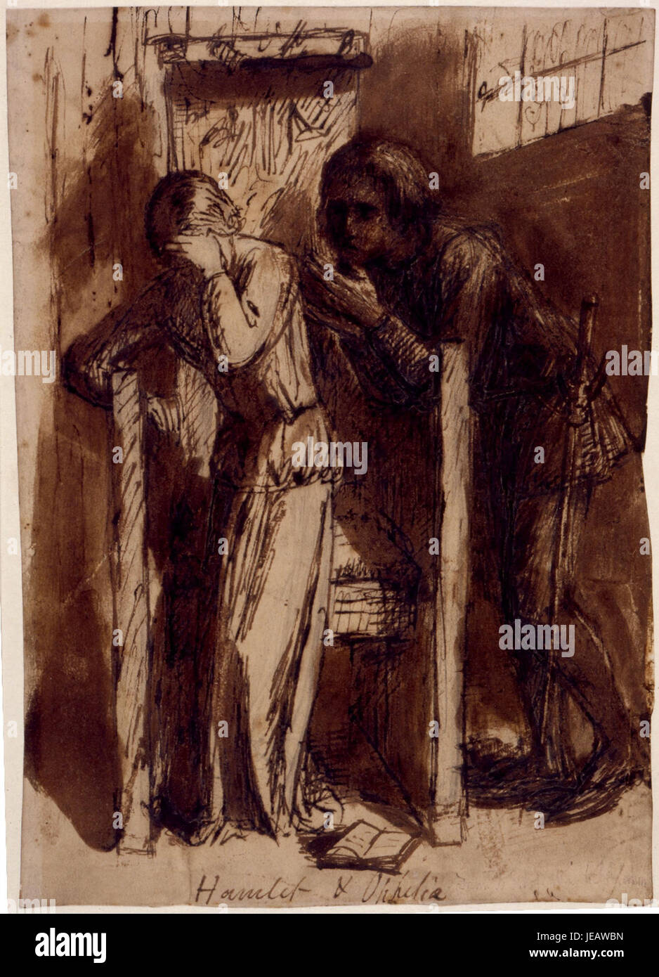 *Hamlet and Ophelia*, a painting by Dante Gabriel Rossetti created ...