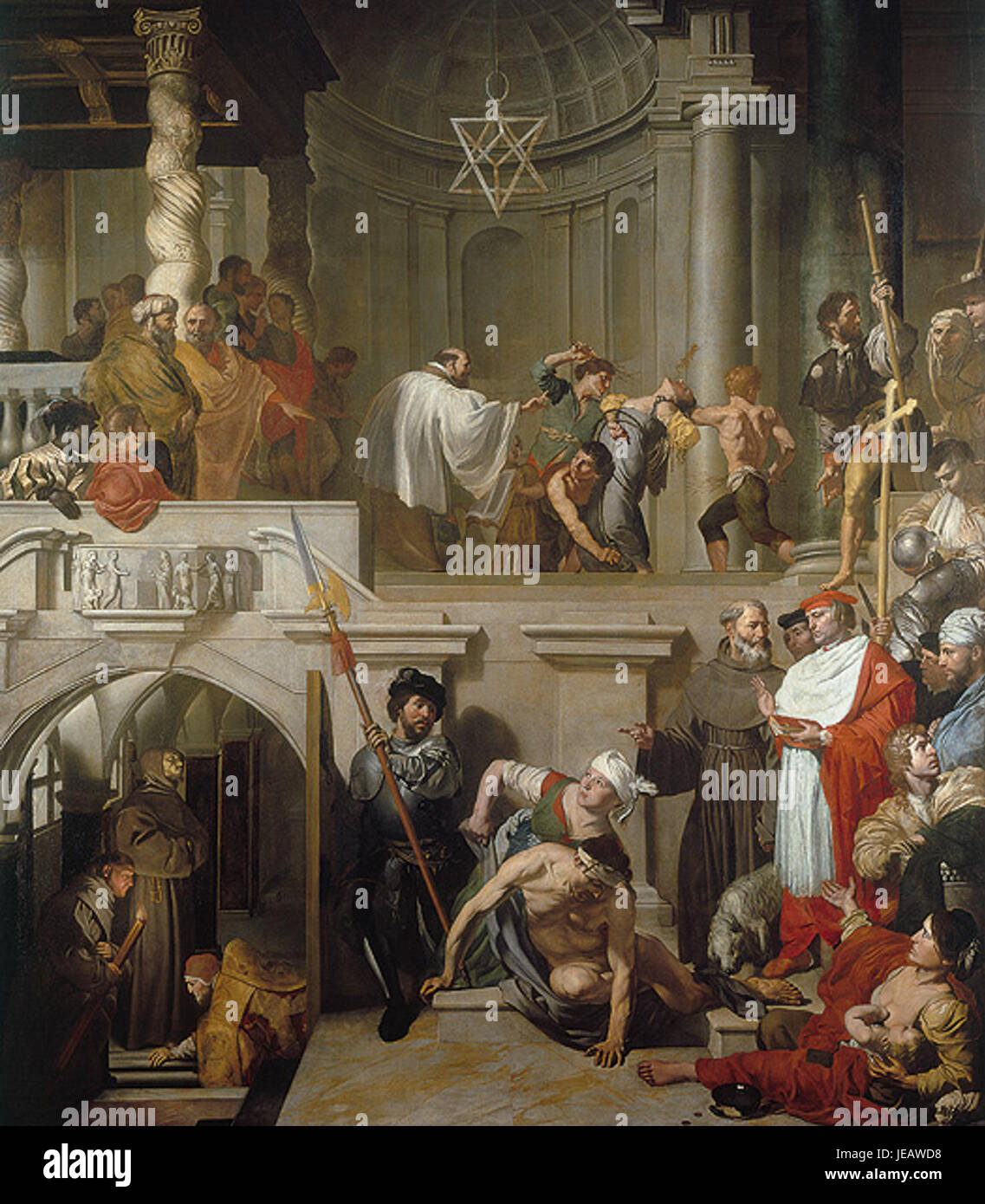 A painting by Douffet depicting Pope Nicholas V, illustrating a ...