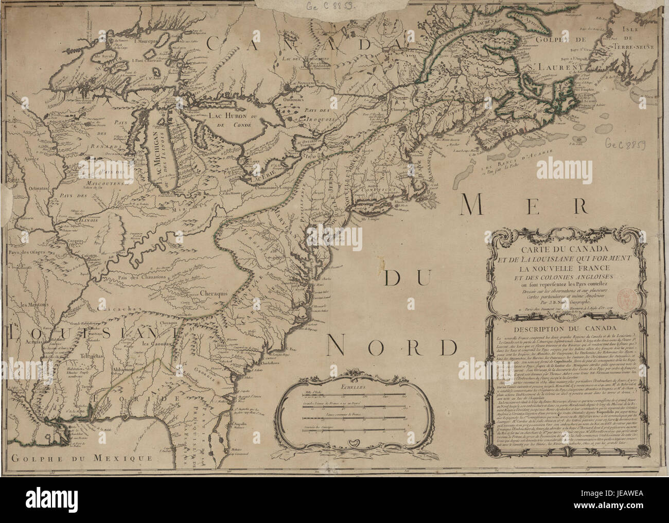 The 'Carte du Canada et de la Louisiane' is a historical map from 1756 ...