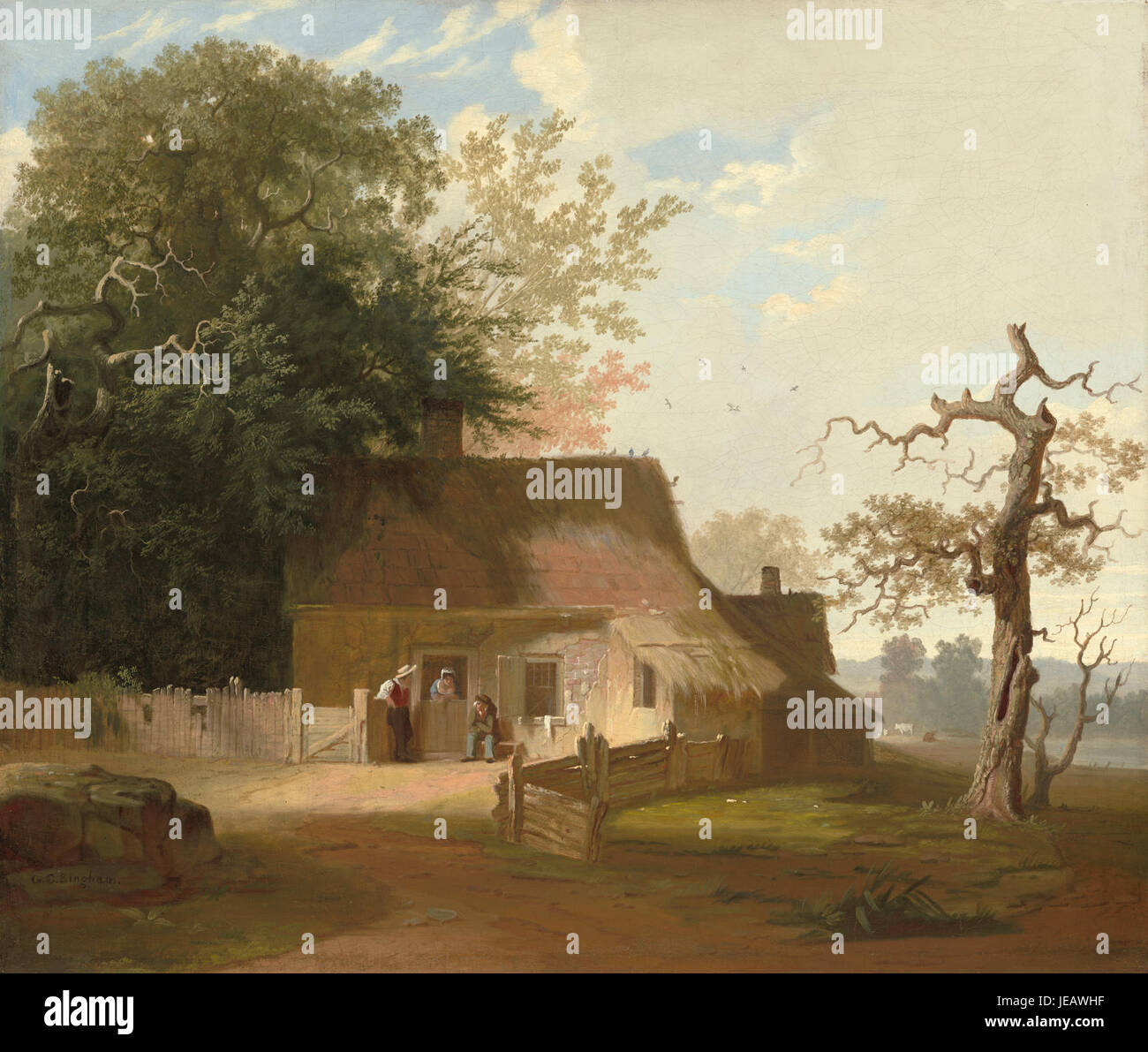 Cottage Scenery A31100 depicts a charming rural landscape featuring a ...