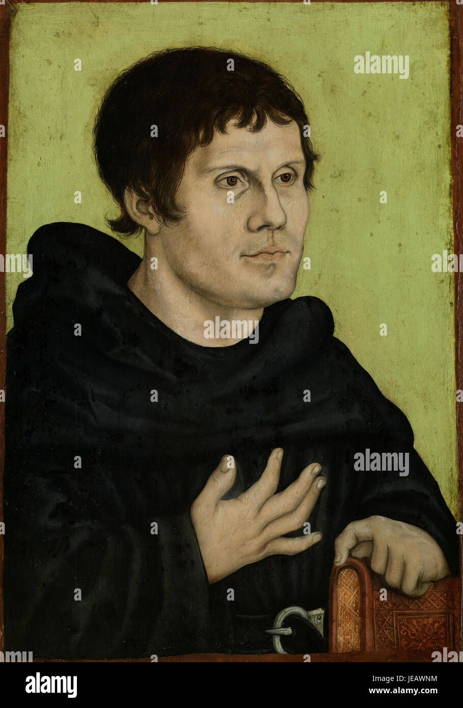 This portrait of Martin Luther depicts him as an Augustinian monk ...