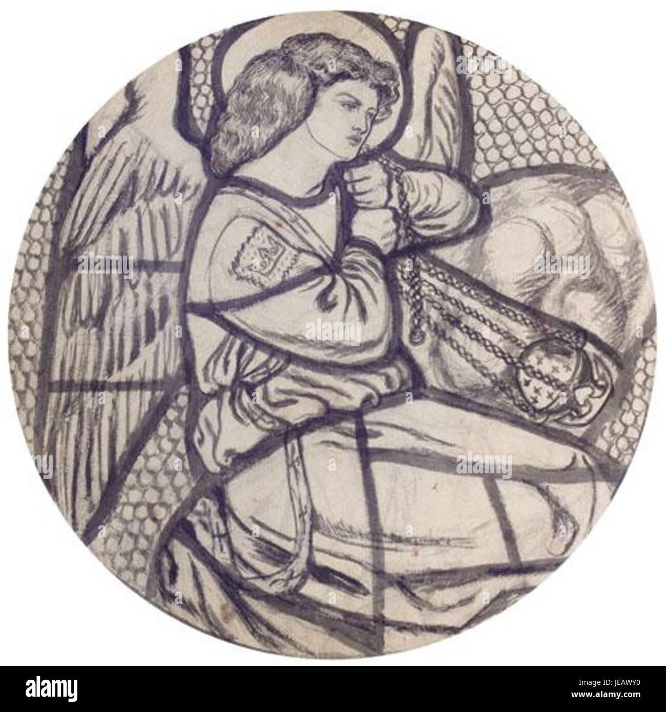 'Censing Angel' by Dante Gabriel Rossetti, painted in 1865, depicts an ...