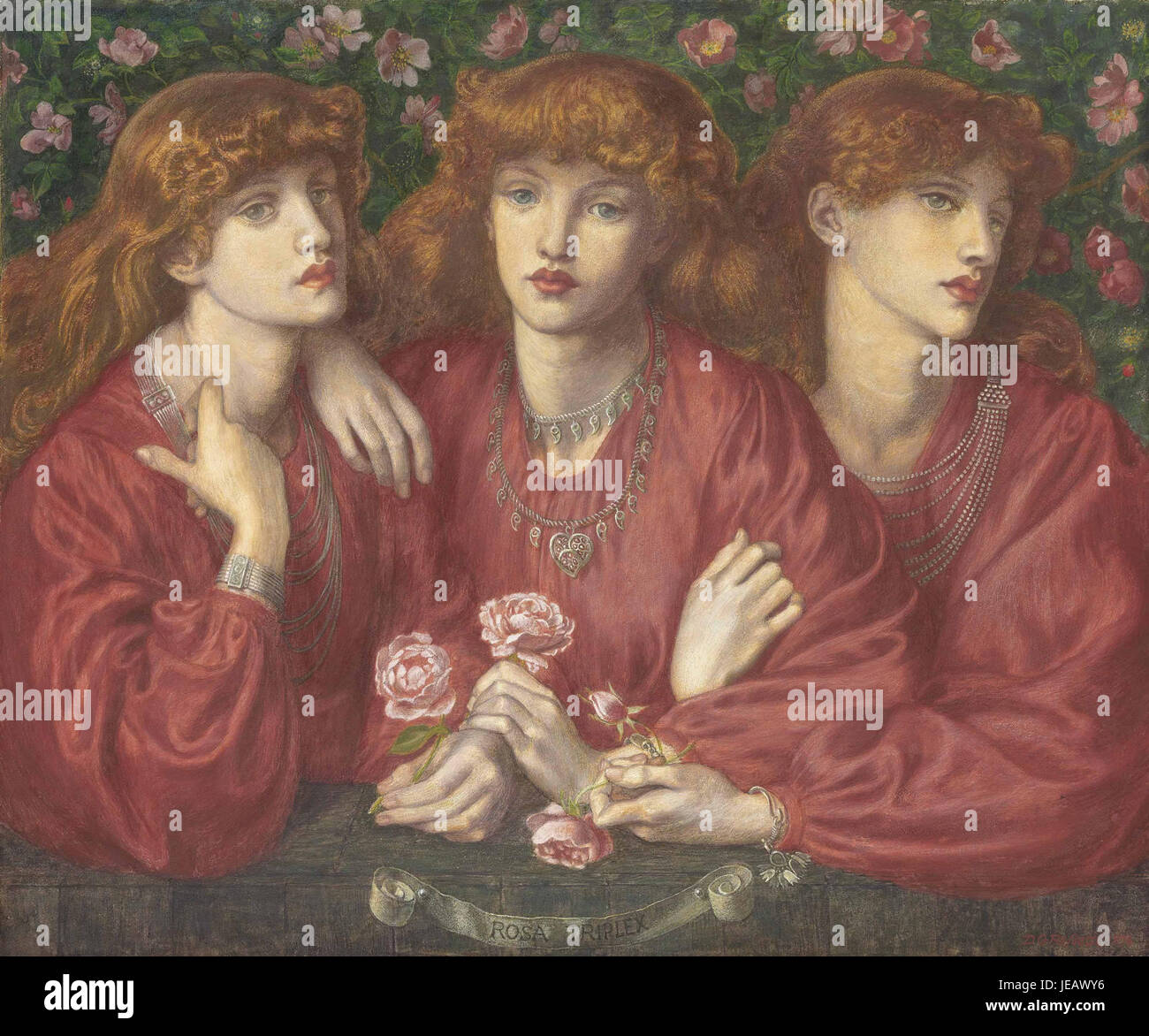 'Rosa Triplex' is a painting by Dante Gabriel Rossetti, featuring the ...
