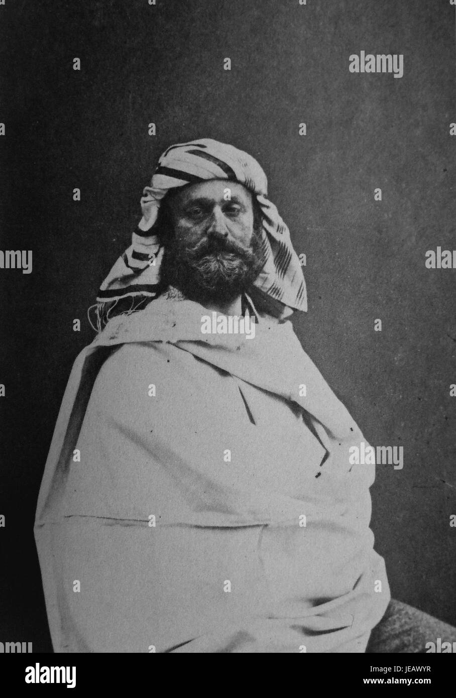 The image is a portrait of Auguste Mariette, an influential French ...