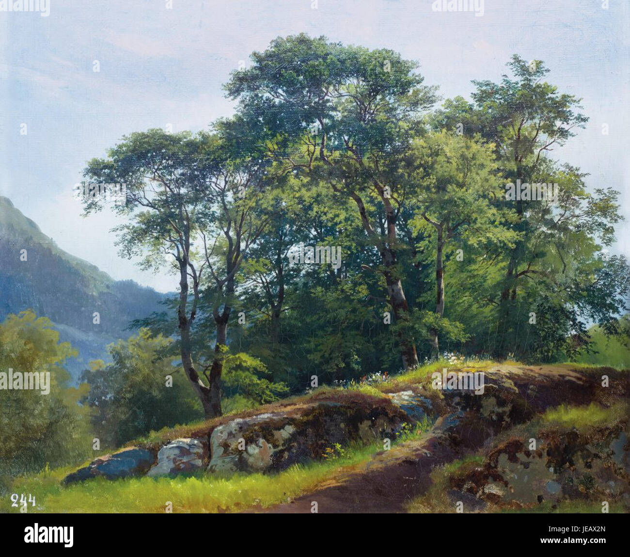 The painting 'Beech Forest in Switzerland' by Ivan Shishkin depicts a ...