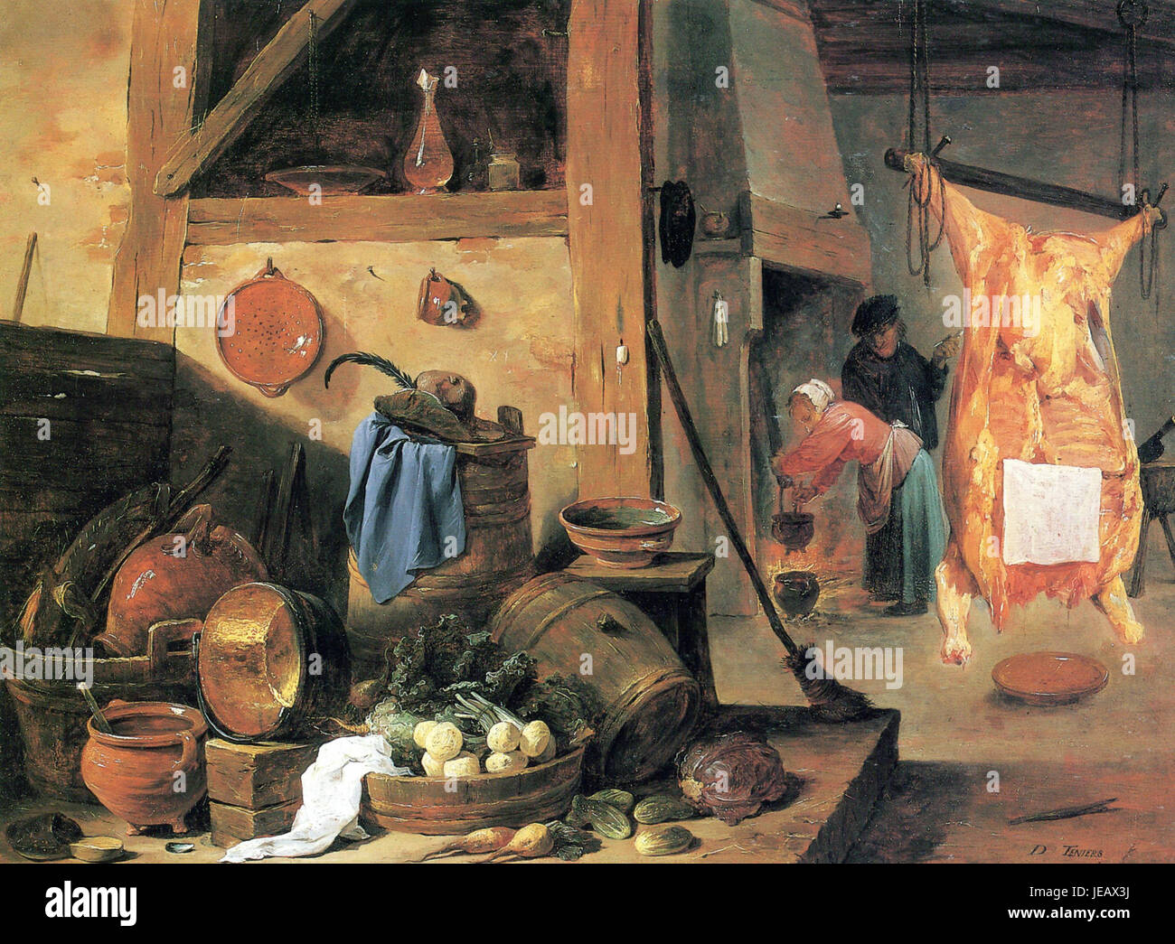 David Teniers the Younger - Kitchen interior with Still-life and ...
