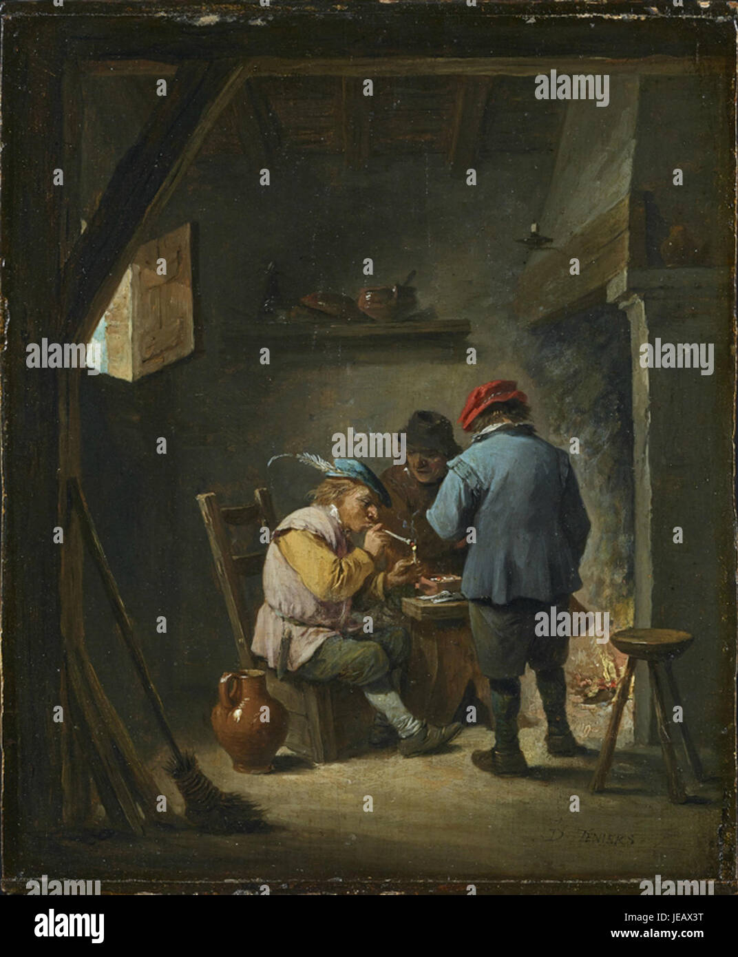 David Teniers the Younger’s painting ‘Peasants Smoking Before a Fire ...