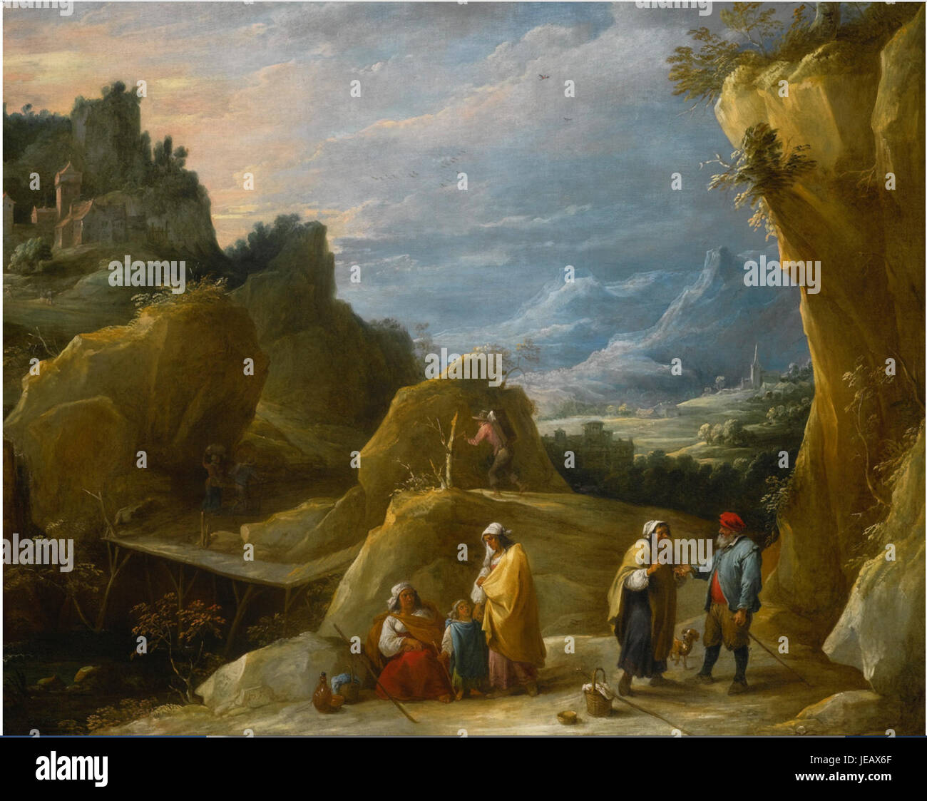 The painting 'Mountain Landscape with a Gypsy Fortune Teller' by David ...