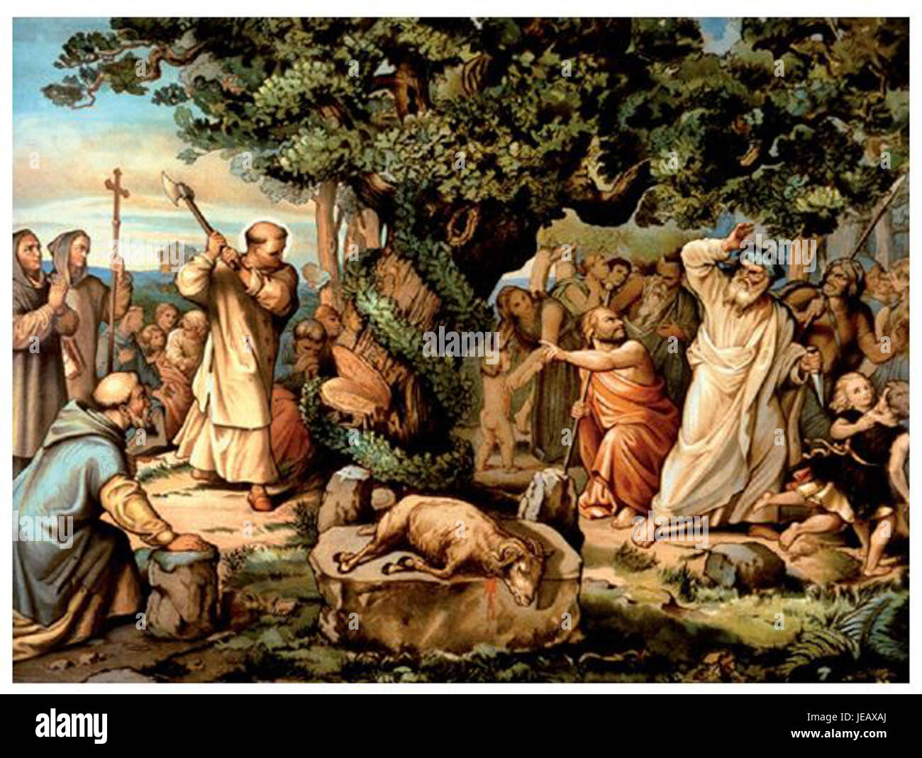 Bonifatius donarseiche refers to a legendary oak tree, symbolizing ...