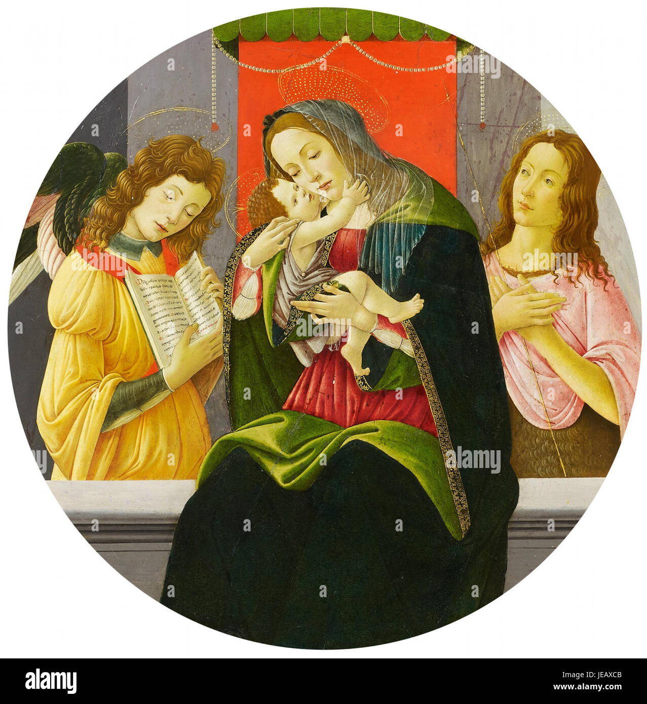 This painting by Sandro Botticelli depicts the Virgin Mary with the ...