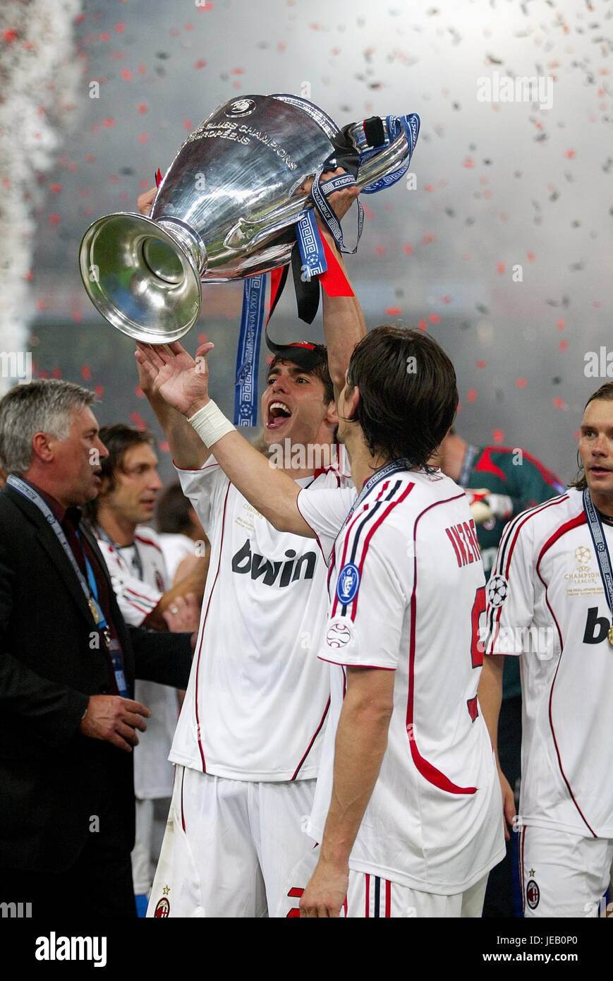 KAKA LIFTS TROPHY AC MILAN V LIVERPOOL OLYMPIC STADIUM ATHENS GREECE 23 ...