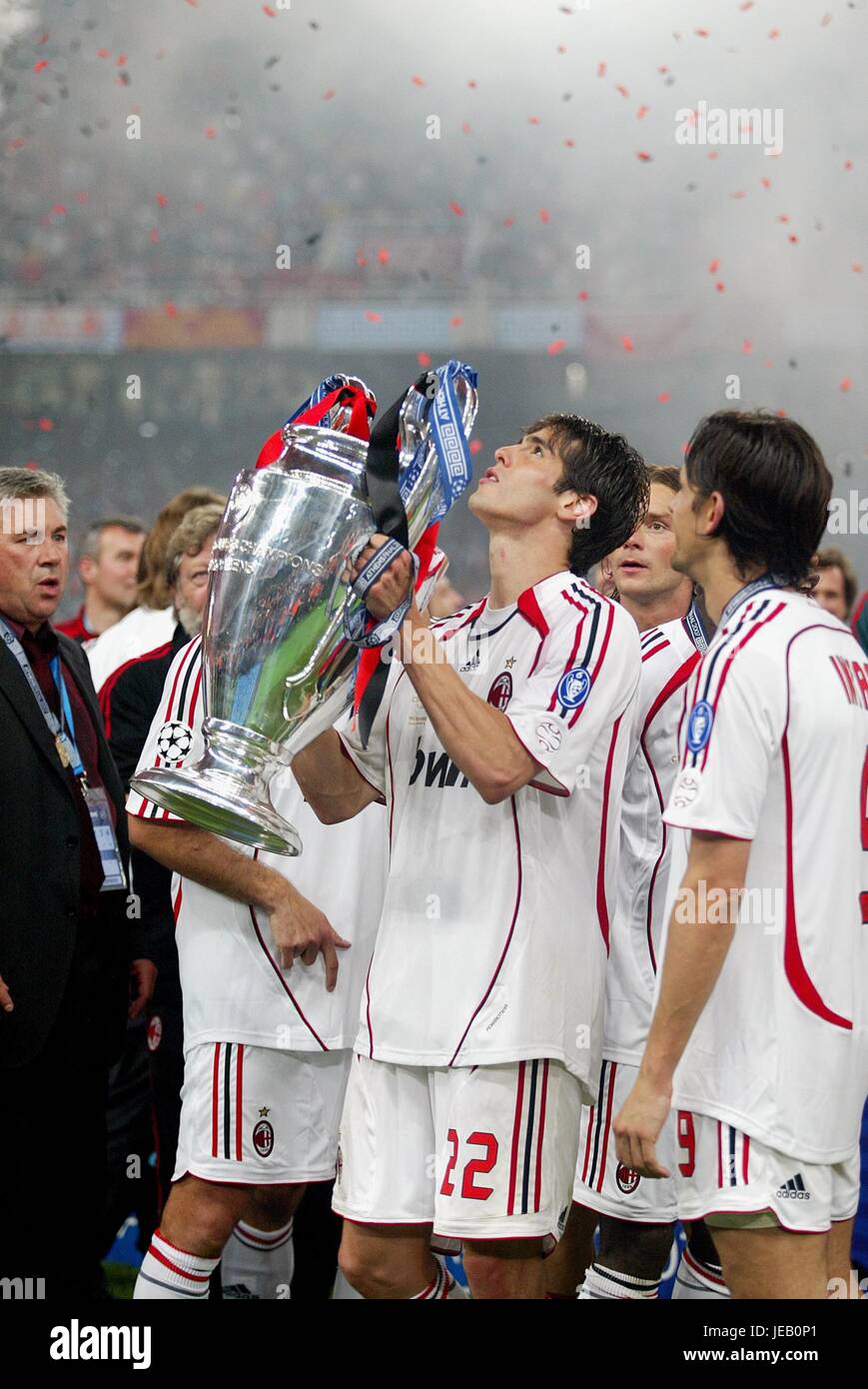 KAKA LIFTS TROPHY AC MILAN V LIVERPOOL OLYMPIC STADIUM ATHENS GREECE 23 ...