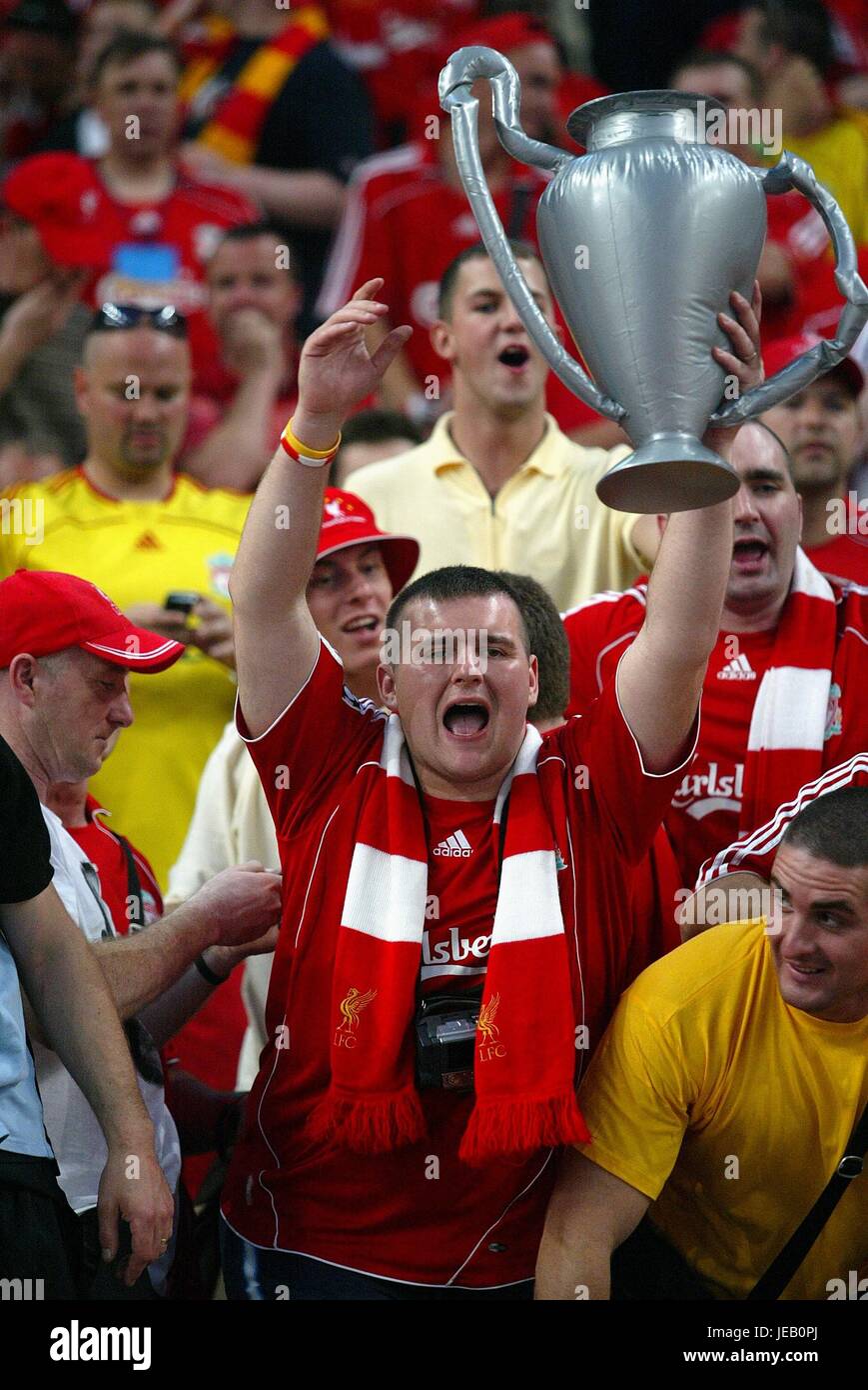 FAN WITH INFLATABLE TROPHY CHAMPIONS LEAGUE FINAL OLYMPIC STADIUM ...