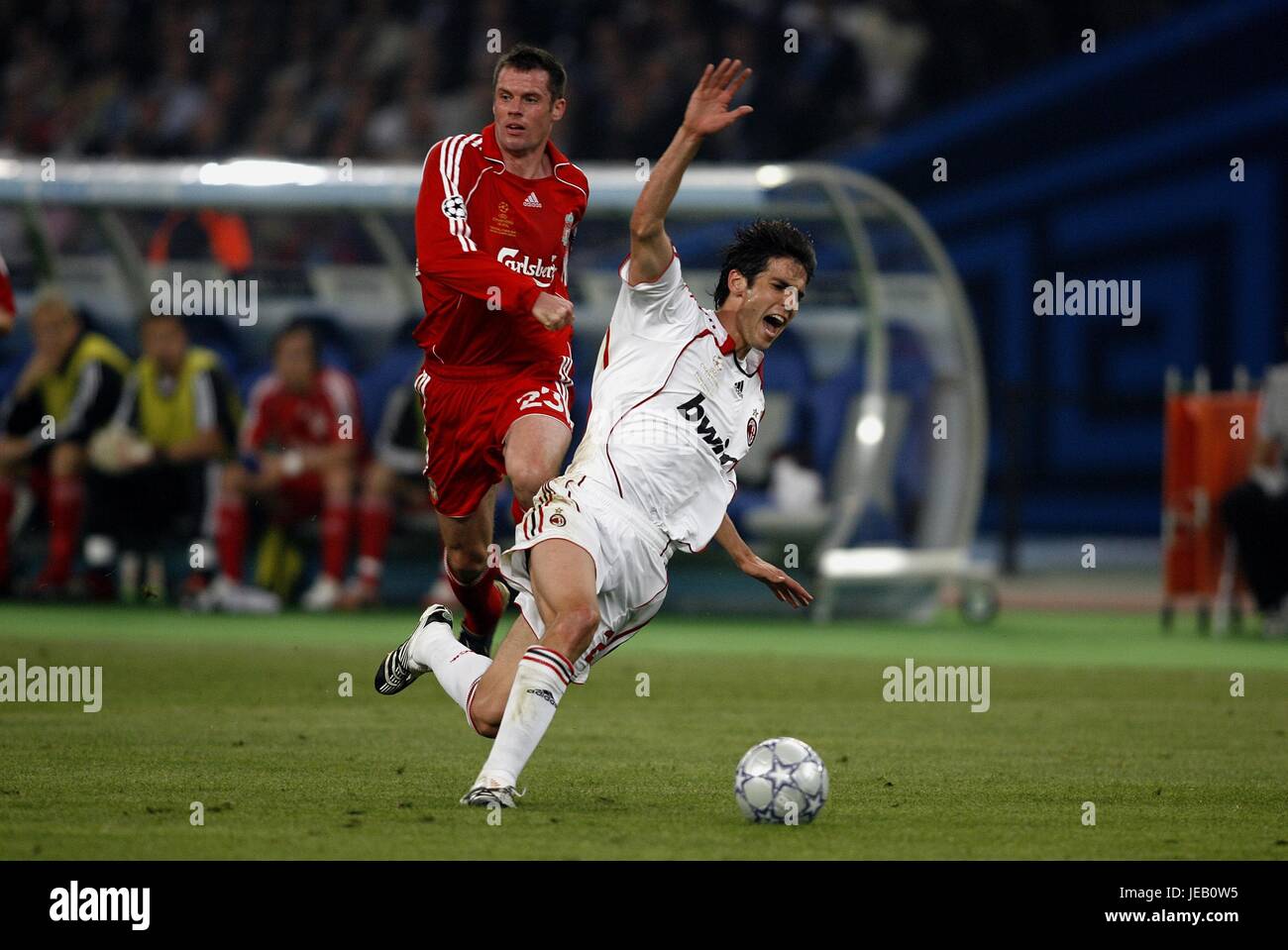 KAKA & JAMIE CARRAGHER AC MILAN V LIVERPOOL OLYMPIC STADIUM ATHENS ...