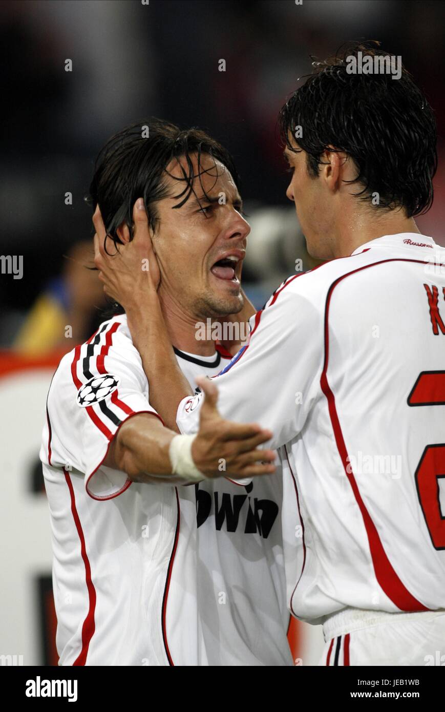 INZAGHI & KAKA CELEBRATE AC MILAN V LIVERPOOL CHAMPION OLYMPIC STADIUM ...
