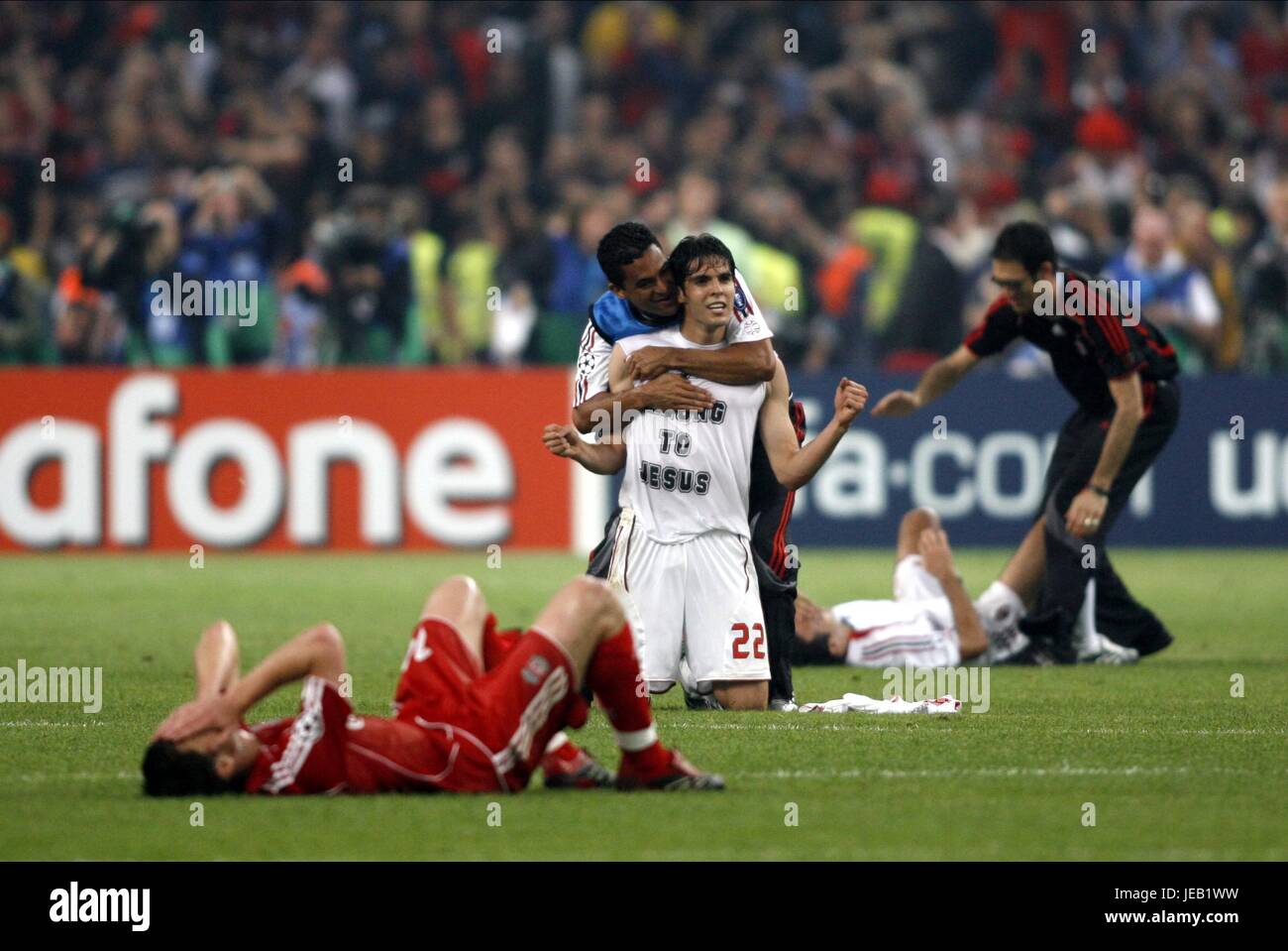 KAKA CELEBRATES WIN AC MILAN V LIVERPOOL CHAMPION OLYMPIC STADIUM ...