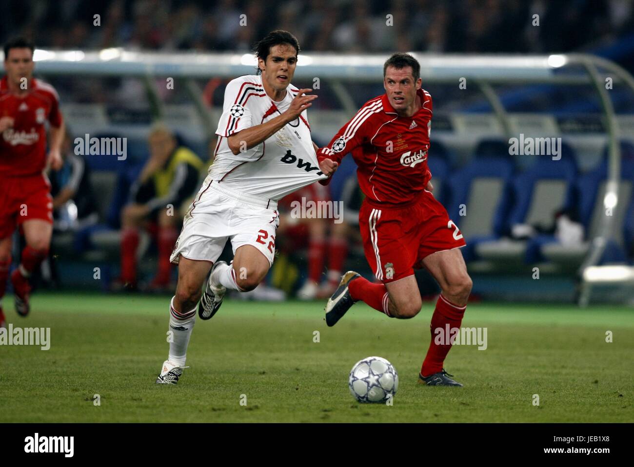KAKA & JAMIE CARRAGHER AC MILAN V LIVERPOOL CHAMPION OLYMPIC STADIUM ...