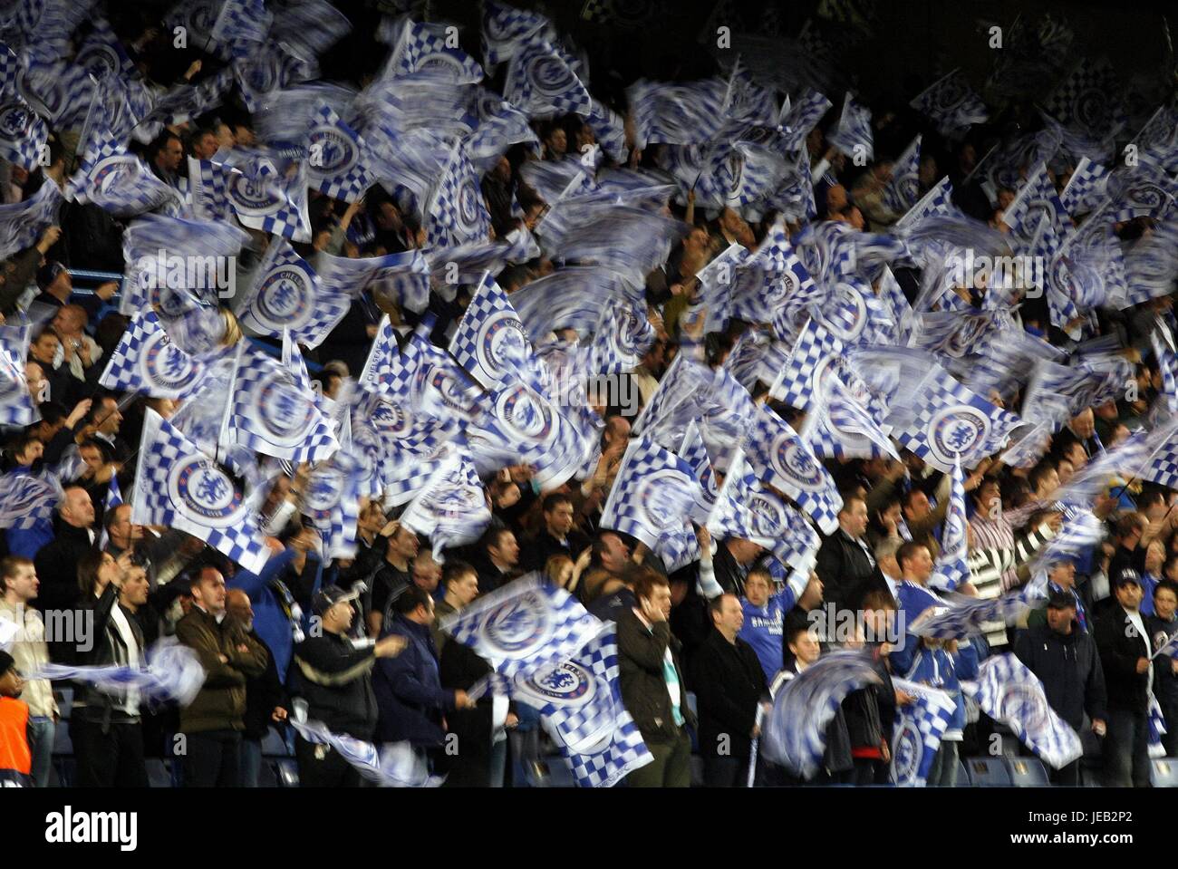 Chelsea fans flags hi-res stock photography and images - Alamy