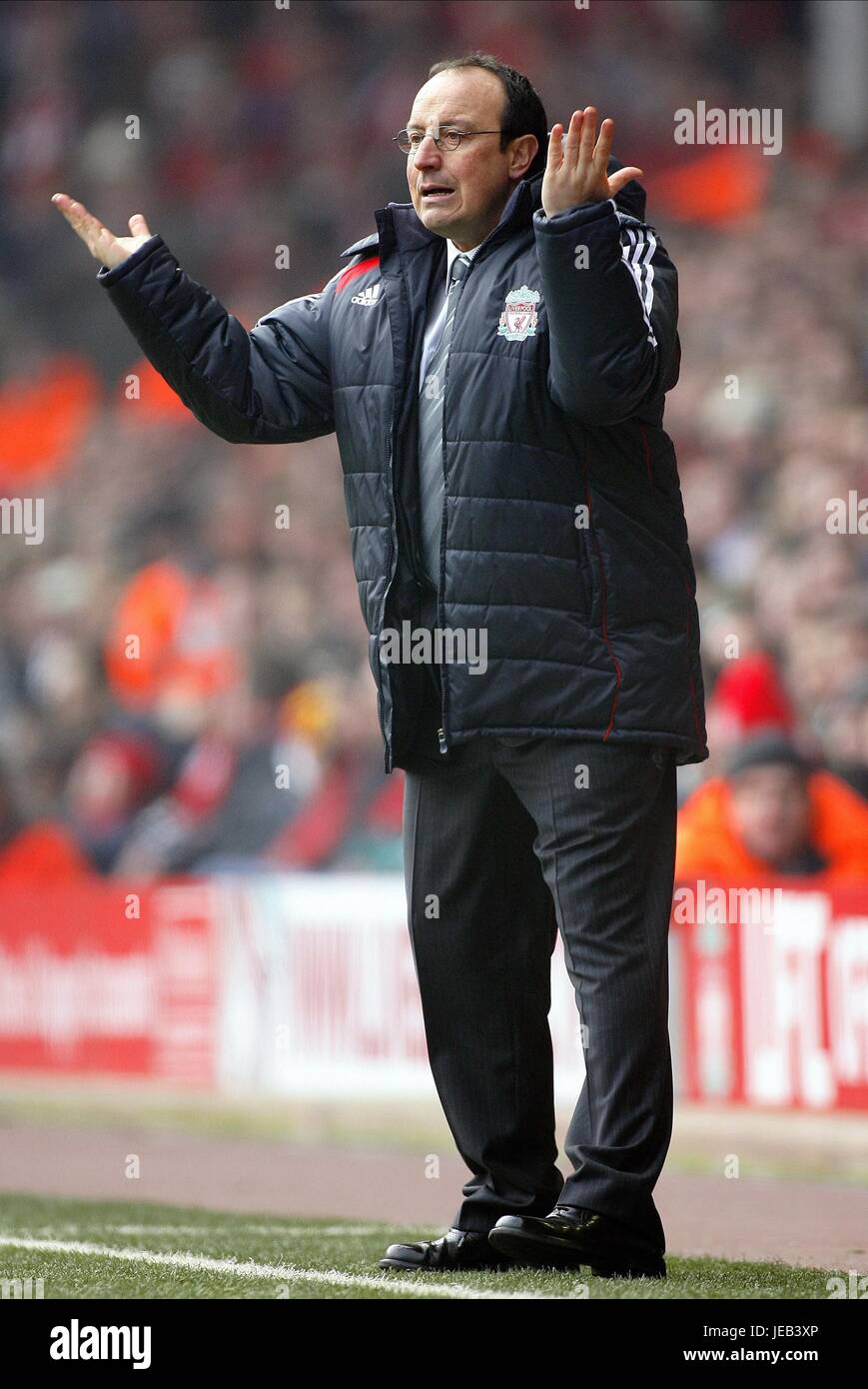 RAFAEL BENITEZ LIVERPOOL FC COACH ANFIELD LIVERPOOL ENGLAND 03 February ...
