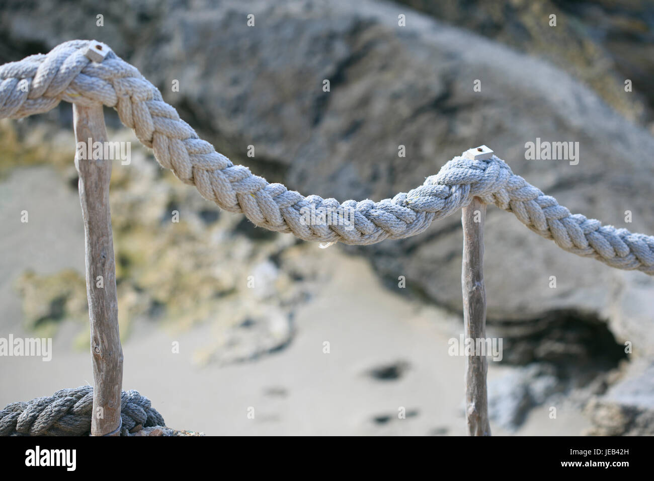 Fishnet on beach close up hi-res stock photography and images - Alamy