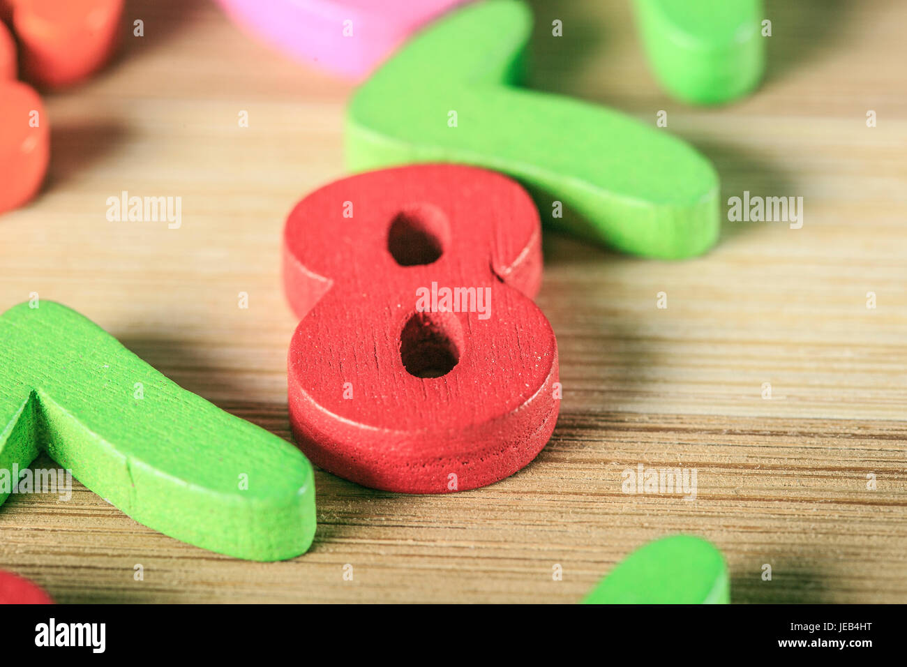 Colored wooden numbers Stock Photo - Alamy