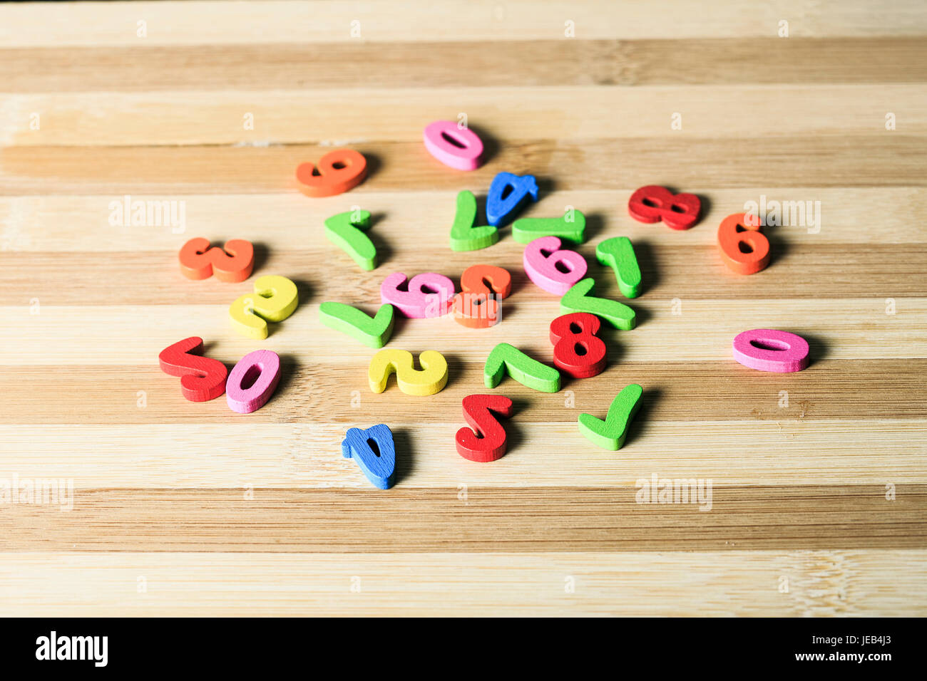Colored wooden numbers Stock Photo - Alamy