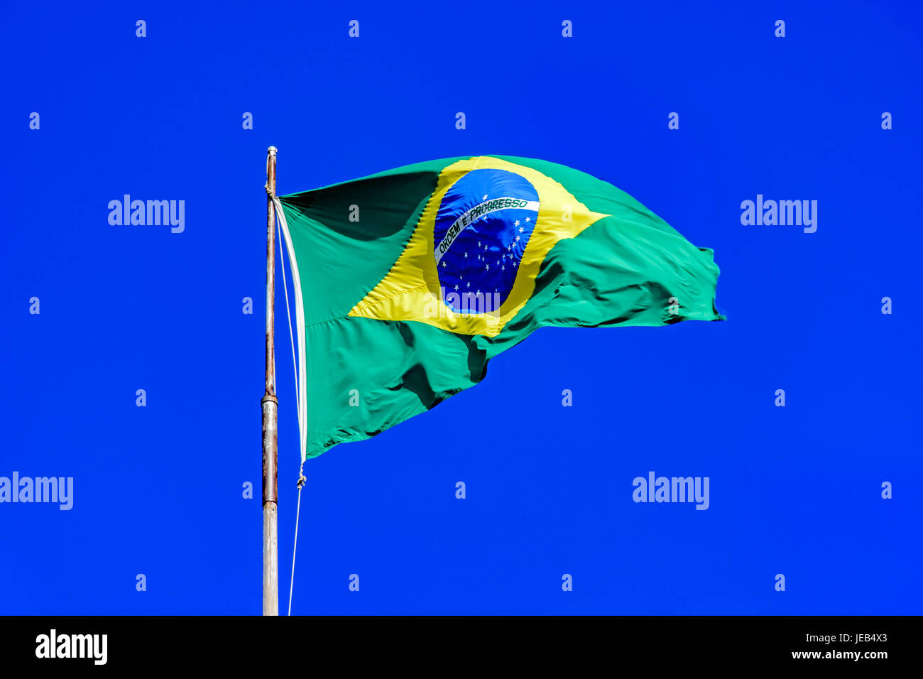 Blue sky background with brazil flag hi-res stock photography and ...
