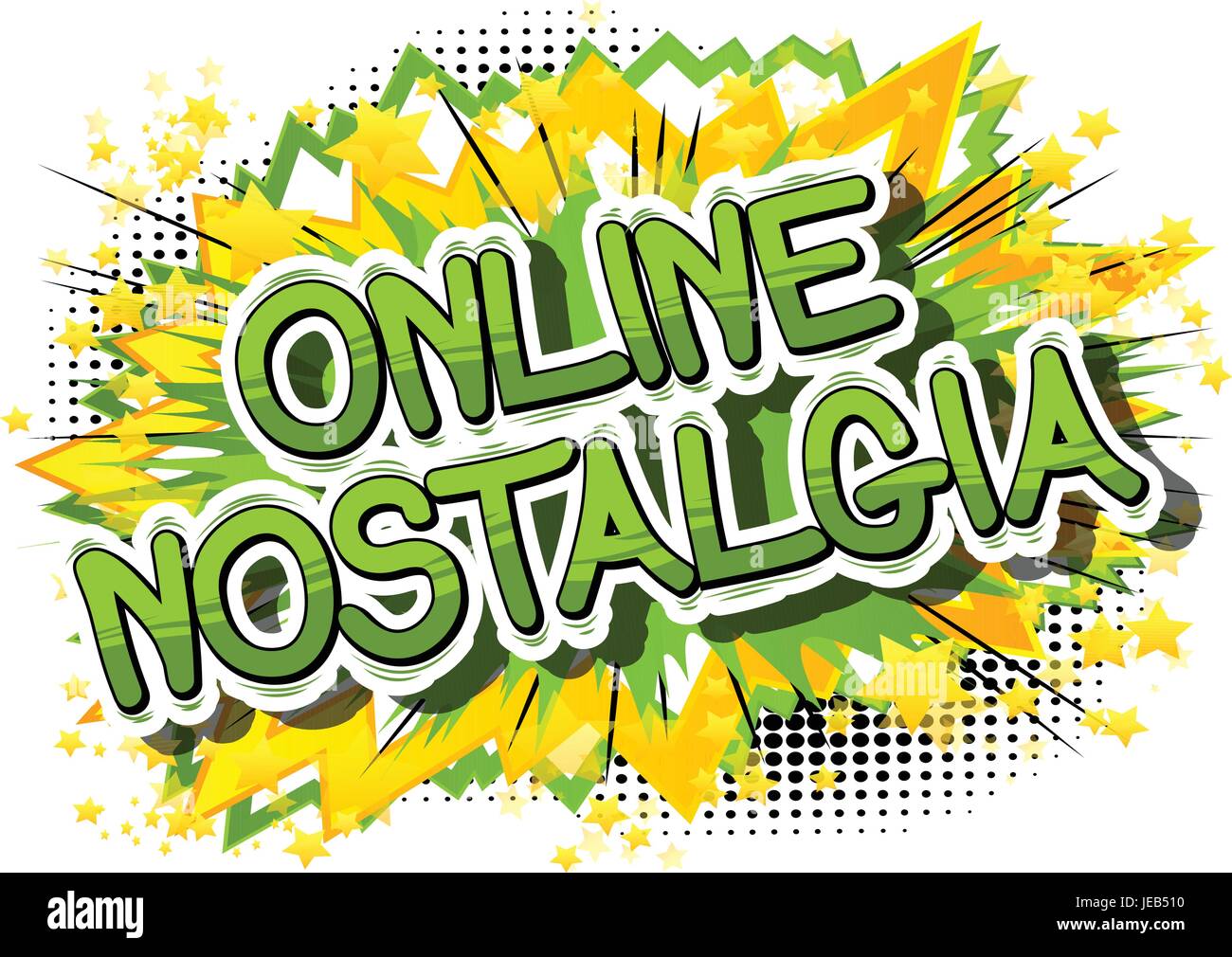 Online Nostalgia - Comic book style word on abstract background Stock ...
