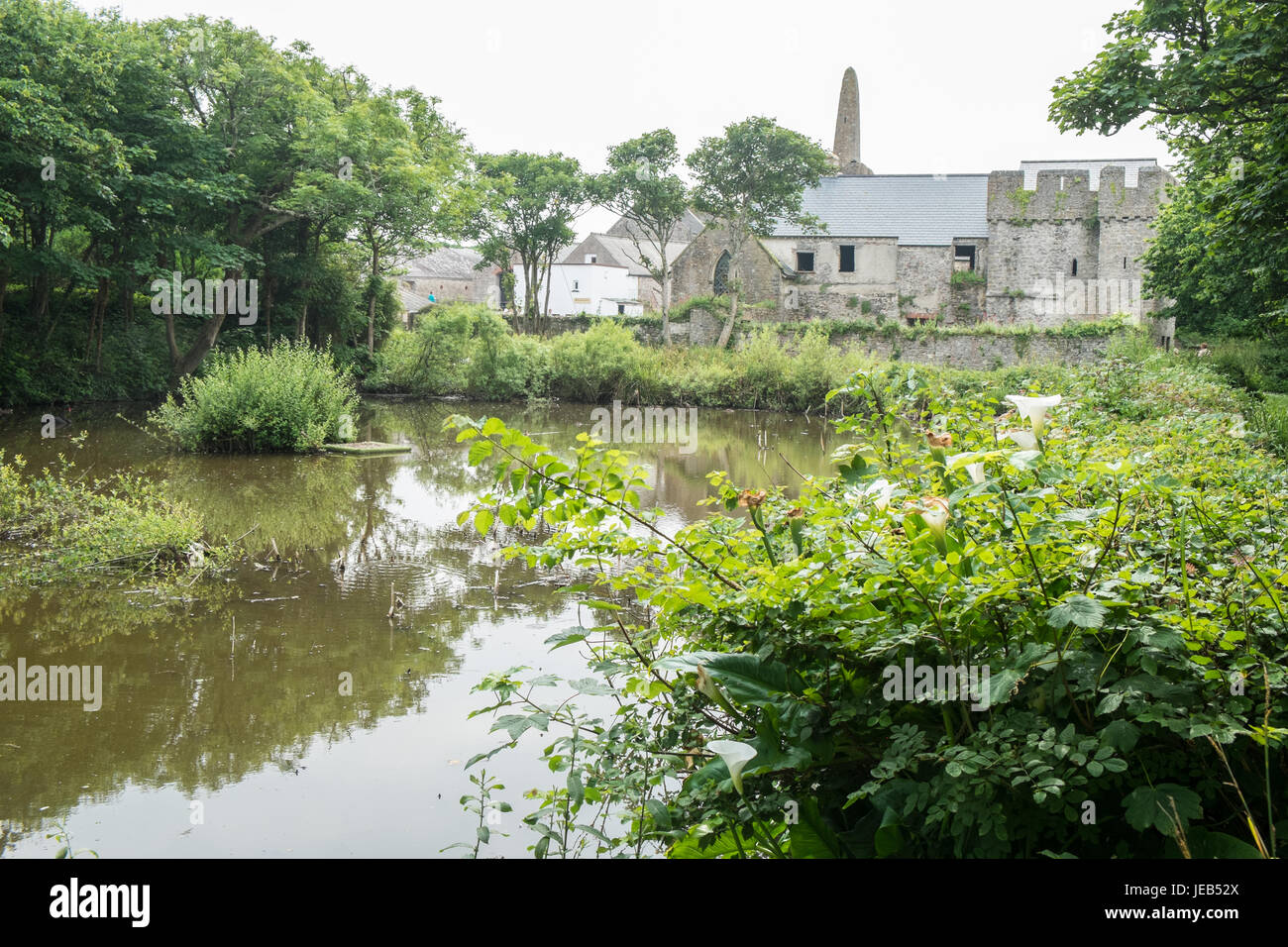 Lake,and,Old Priory,Caldey,Caldy,Island,Caldey Island,monastic ...