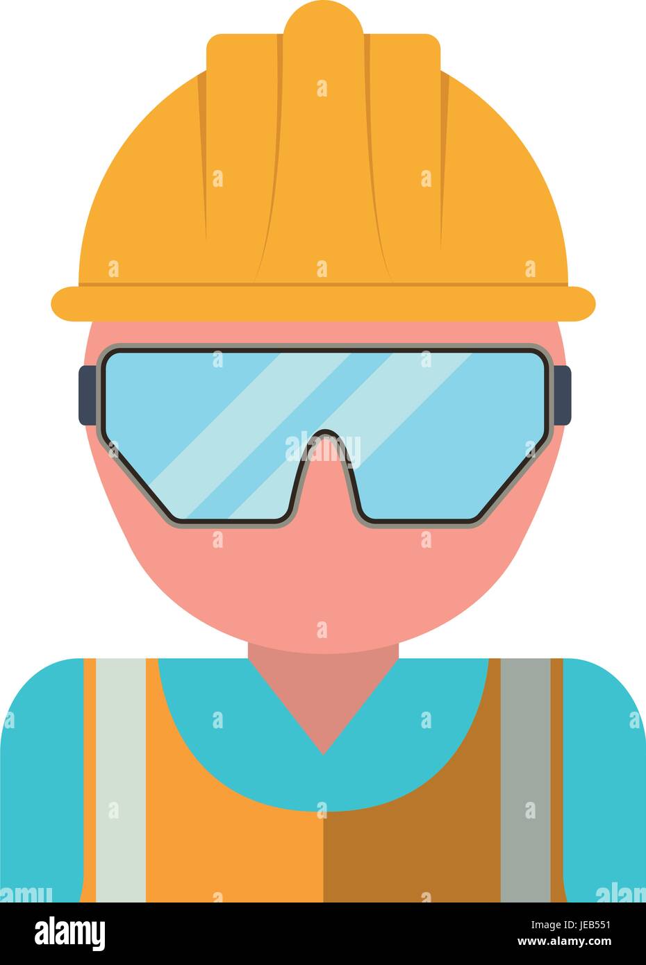 man with safety helmet and goggles icon over white background ...