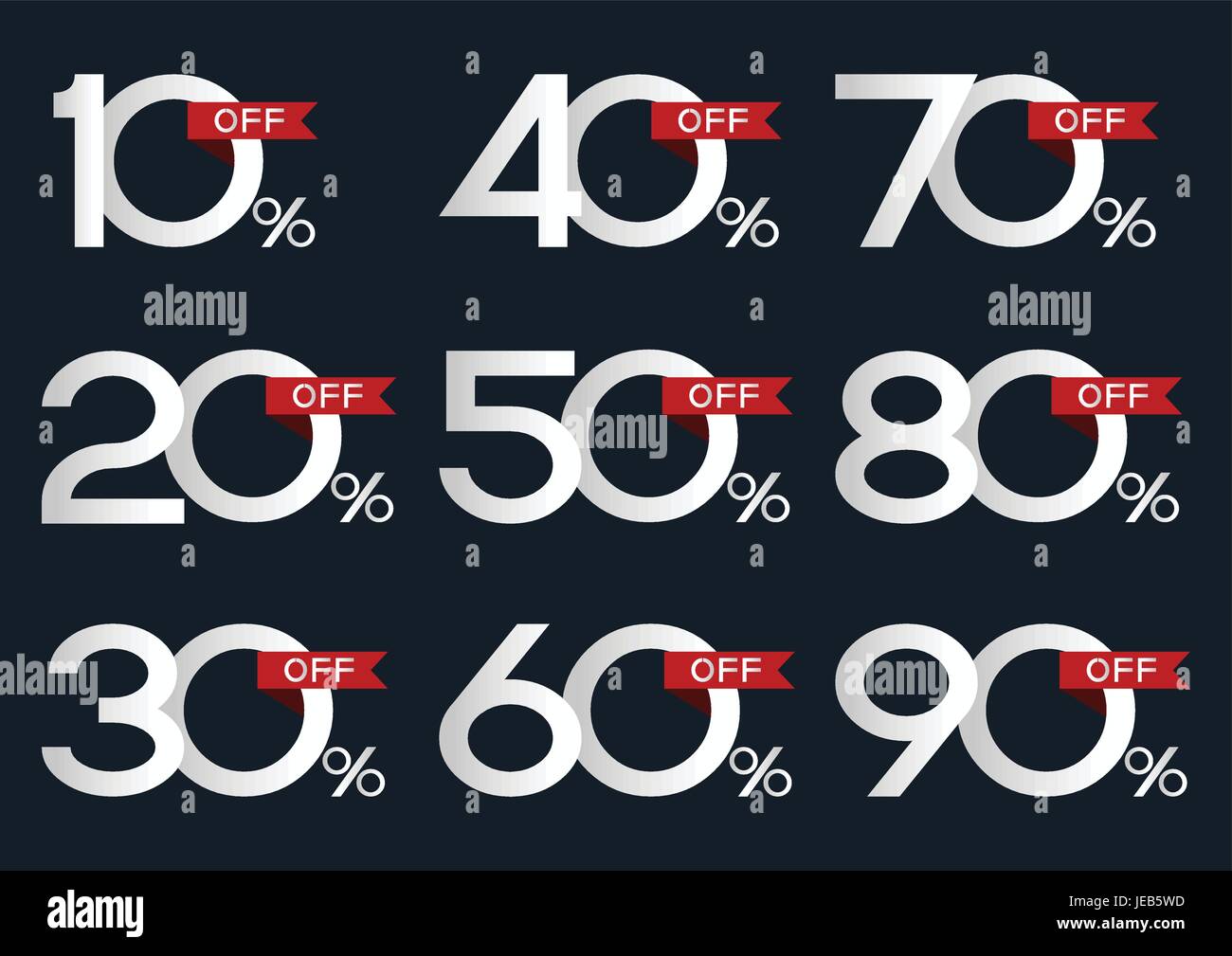 Set discount numbers vector hi-res stock photography and images - Alamy