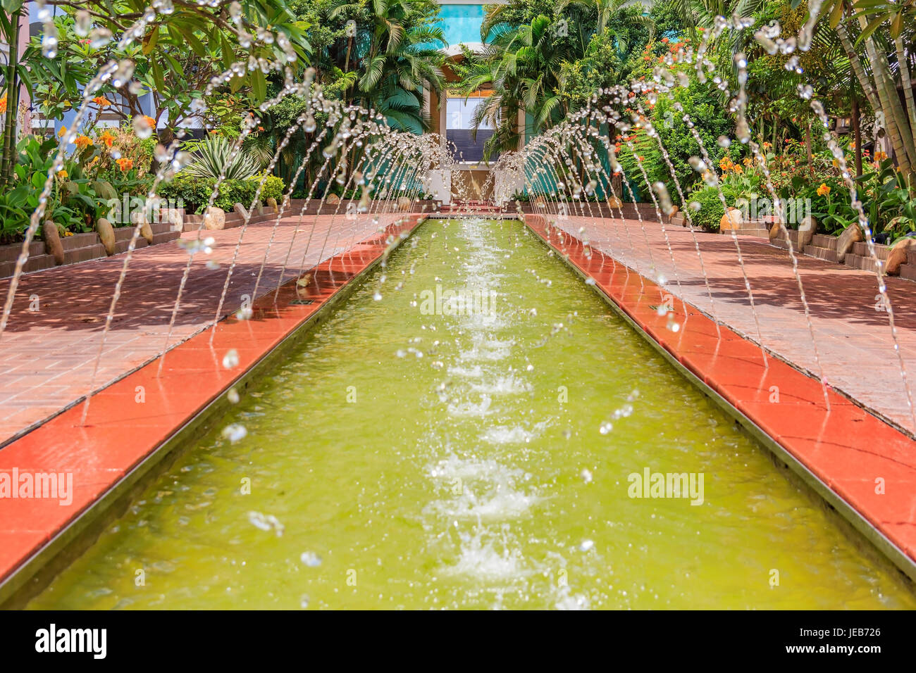 splashing fountain in city park Stock Photo - Alamy
