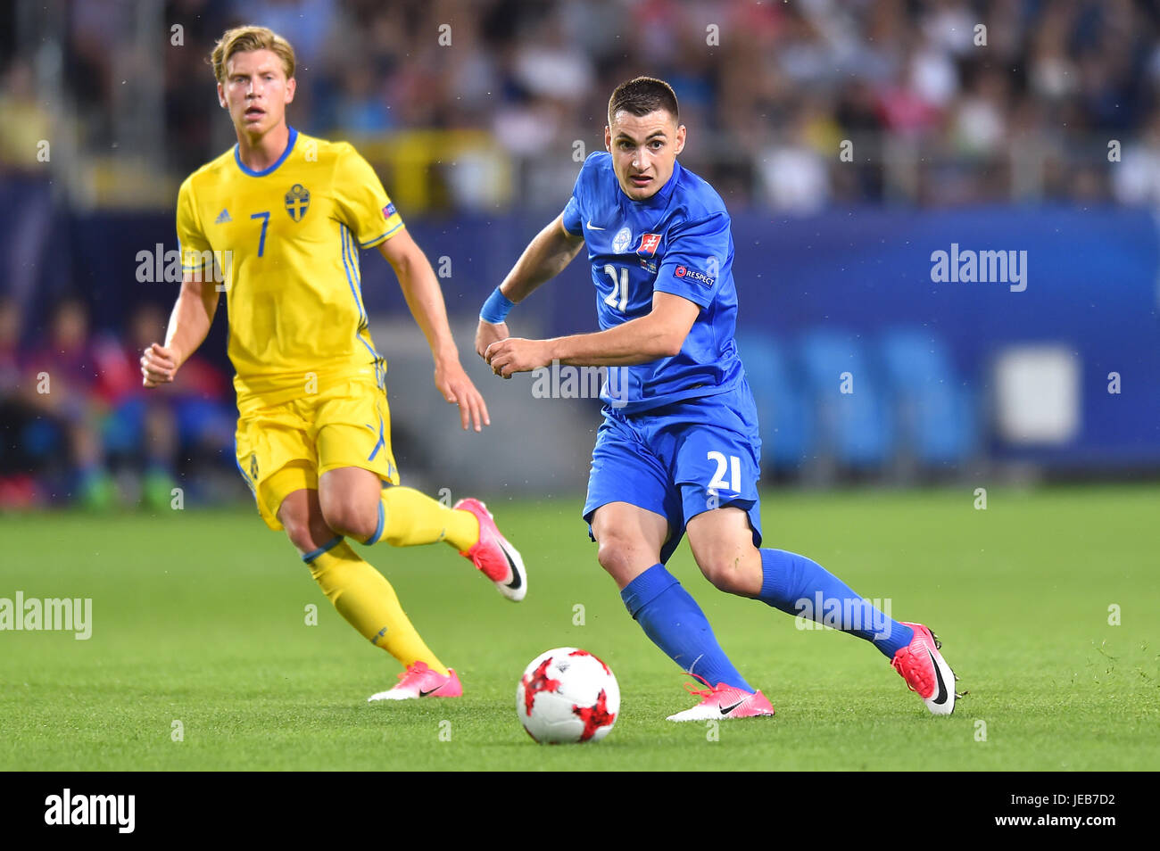 Alexander Fransson Matus Bero during the UEFA European Under-21 match ...