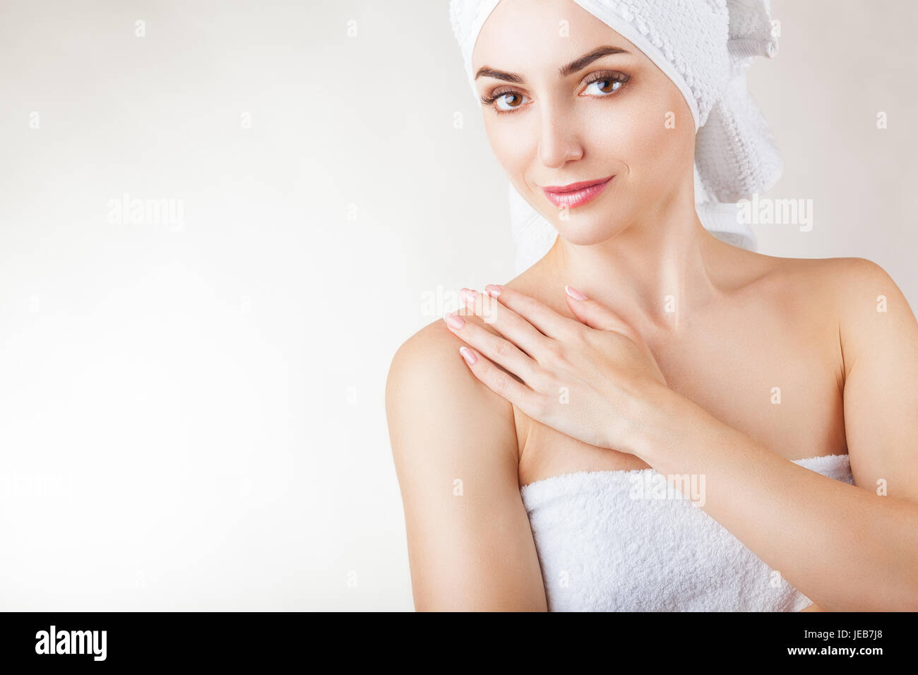 Beautiful woman face isolated on a white background Stock Photo - Alamy
