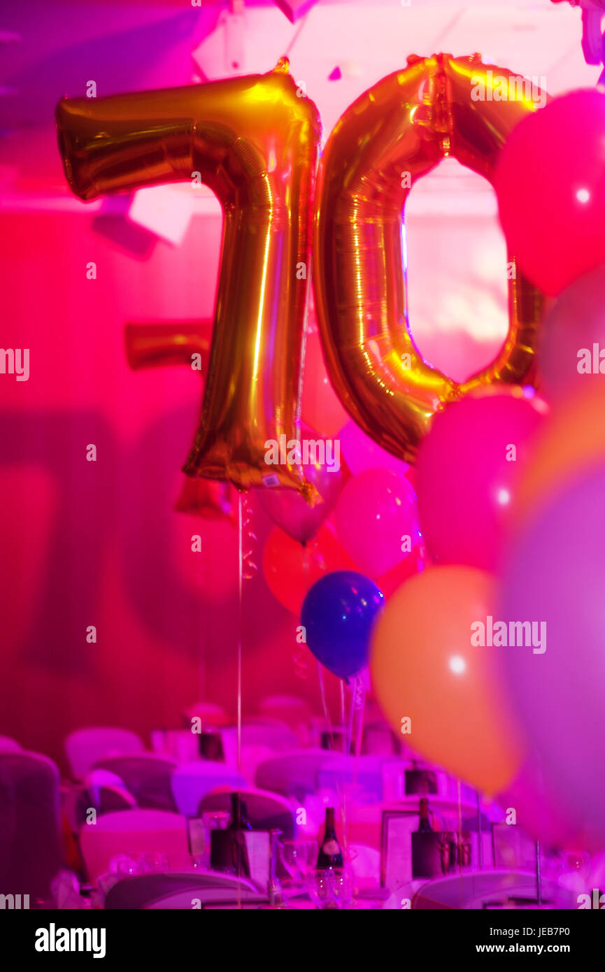 70th celebration party Stock Photo - Alamy