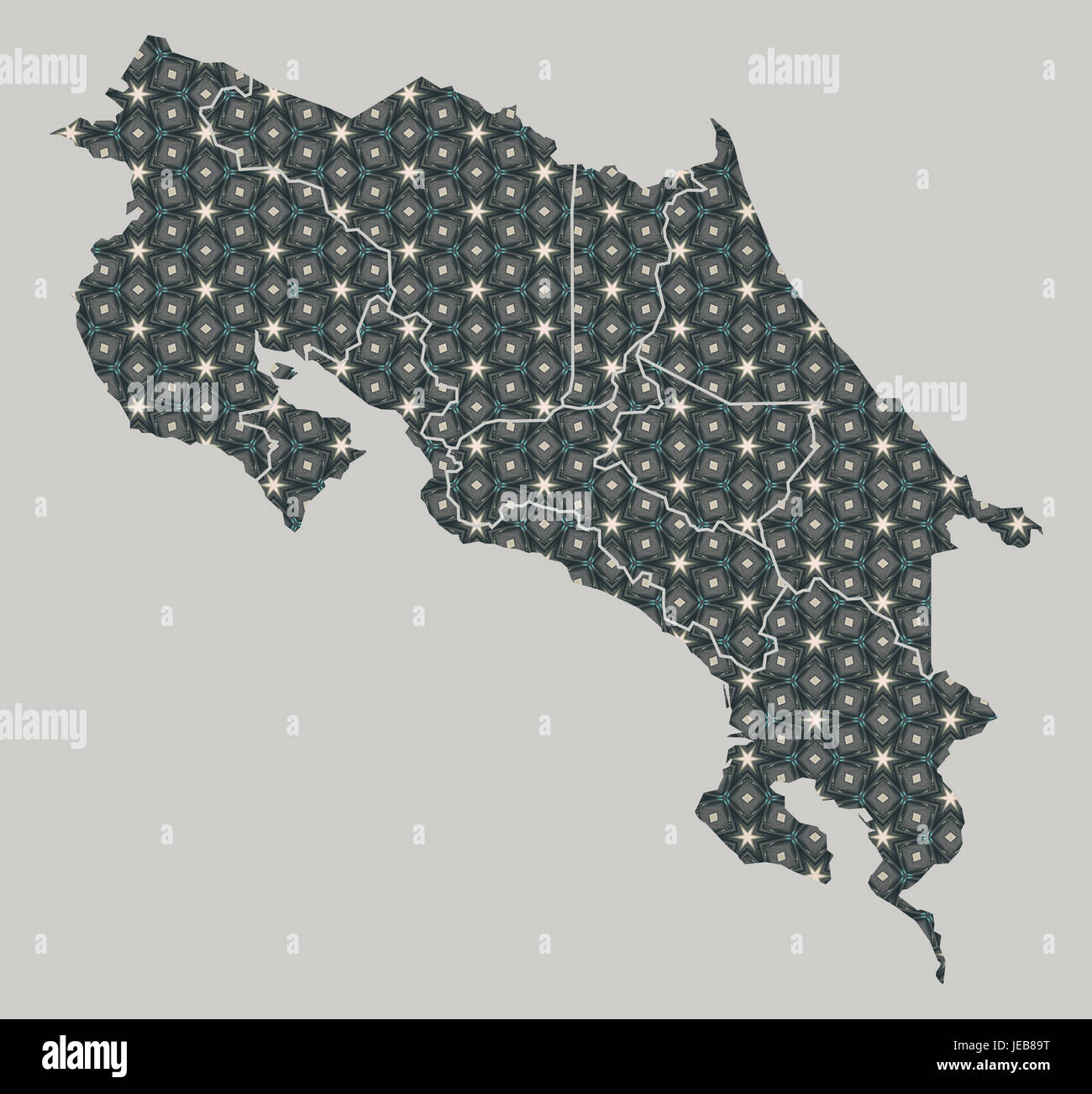 Grey costa rica map hi-res stock photography and images - Alamy