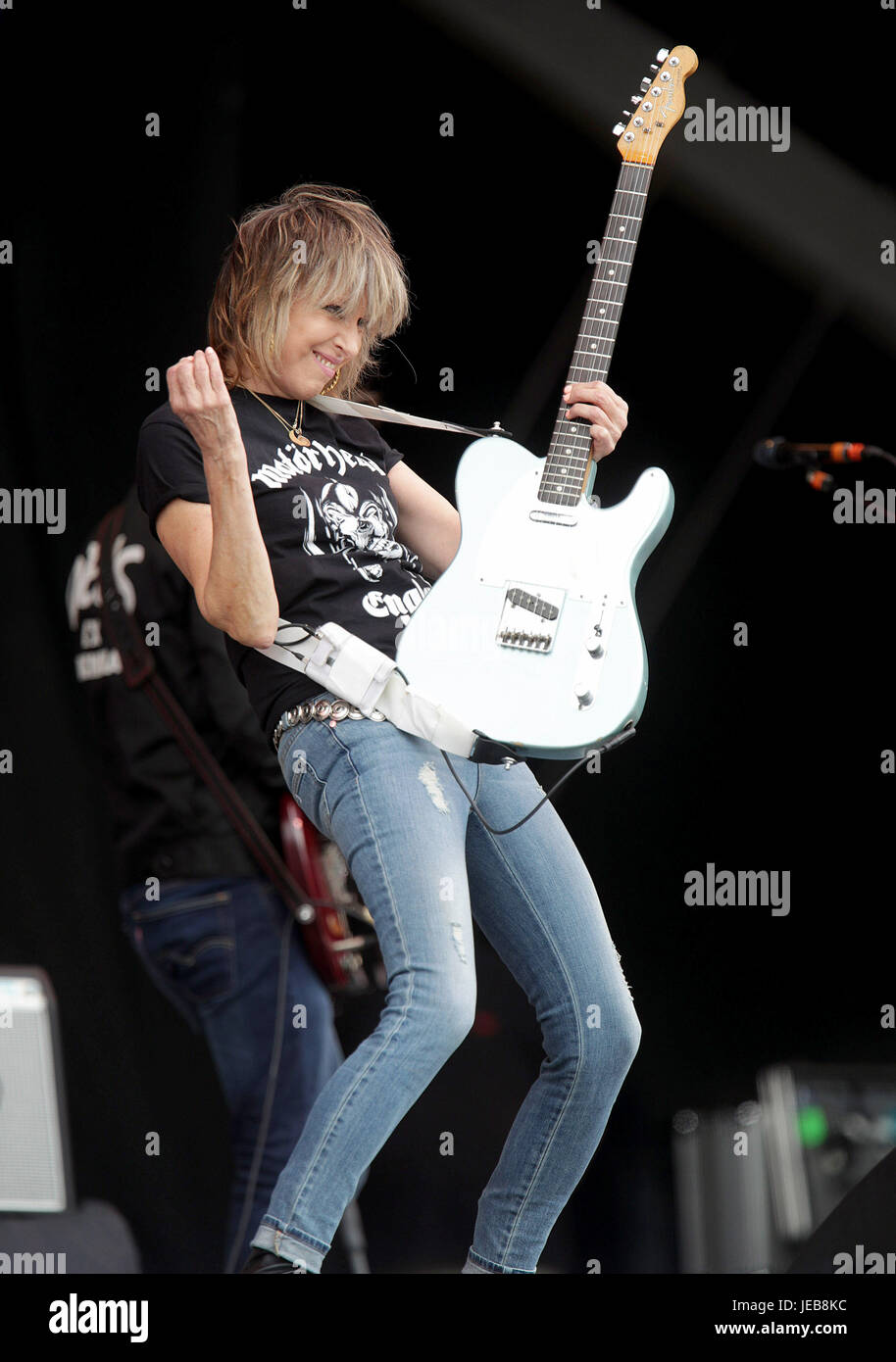 Chrissie Hynde of The Pretenders performing on the Other Stage, at the ...
