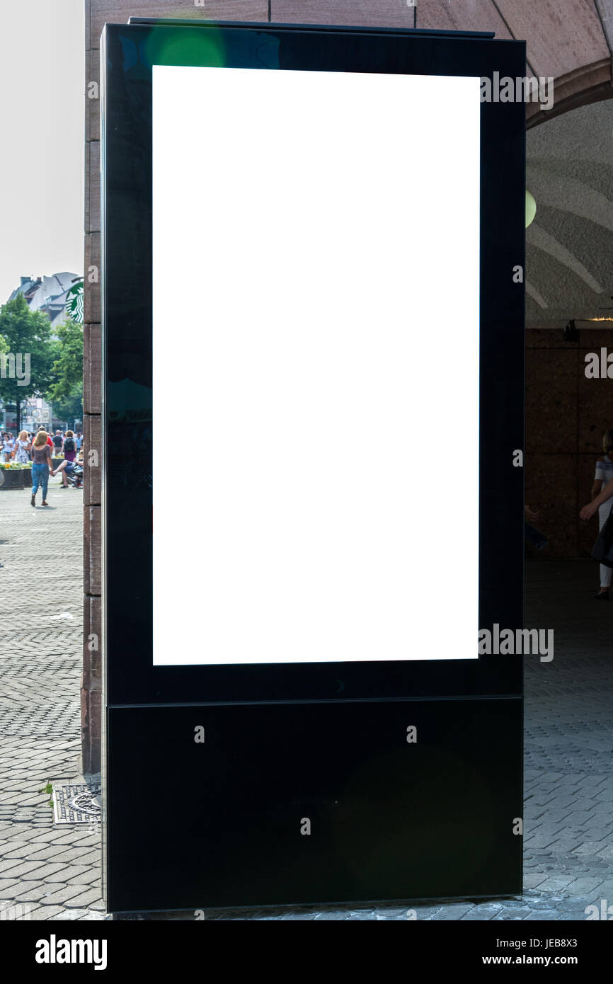A black blank ad space sign isolated in the street Stock Photo - Alamy