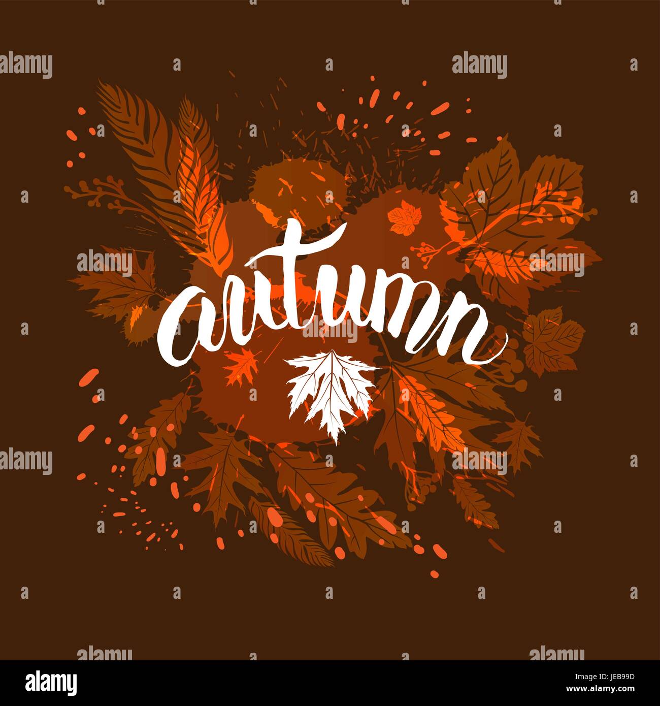 Fall leaves template for design banner,ticket, leaflet, card, poster ...