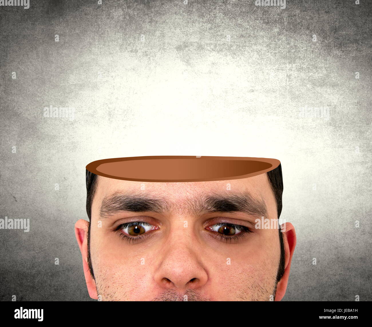 man with the open head Stock Photo - Alamy