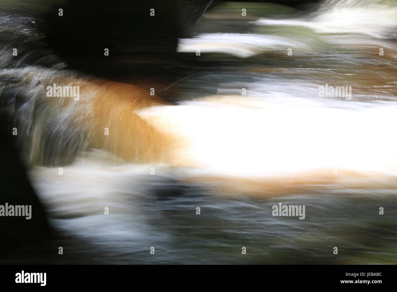 ICM intentional camera movement, rushing water in a moorland stream ...