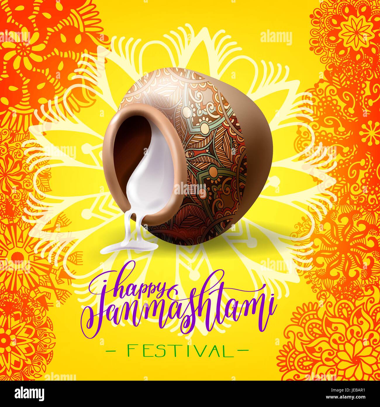 happy janmashtami greeting card design Stock Vector Image & Art - Alamy
