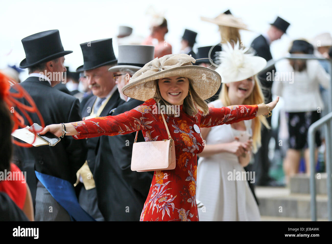 Racegoers during day four of Royal Ascot at Ascot Racecourse Stock ...