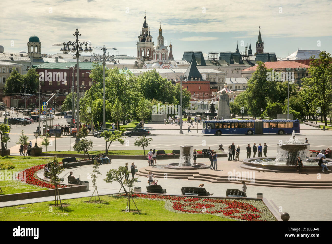 View of the Theater Square and the Revolution Square from the Bolshoi ...