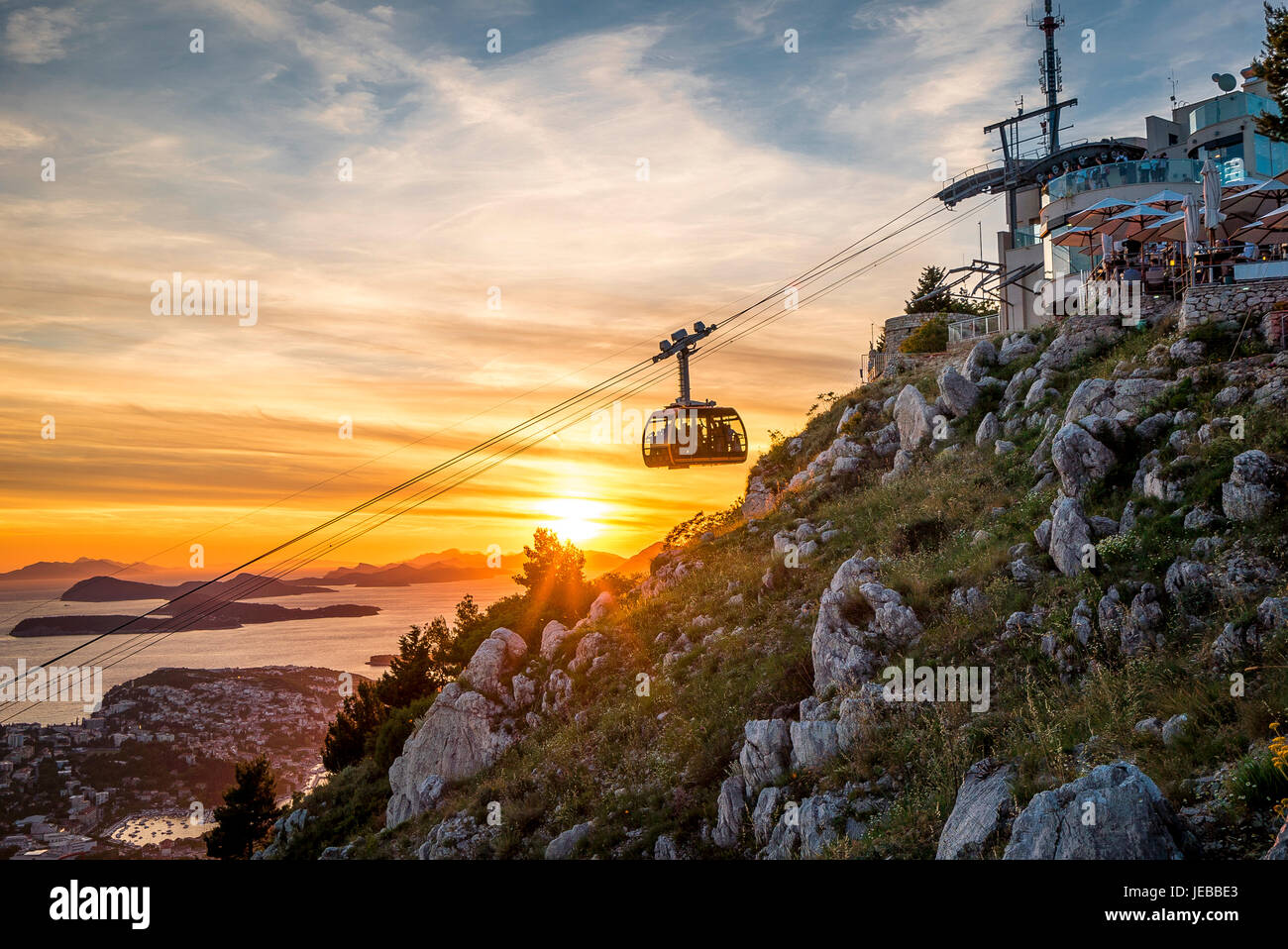 The Dubrovnik Cable Car decends Mount Srd and gives tourists an amazing ...