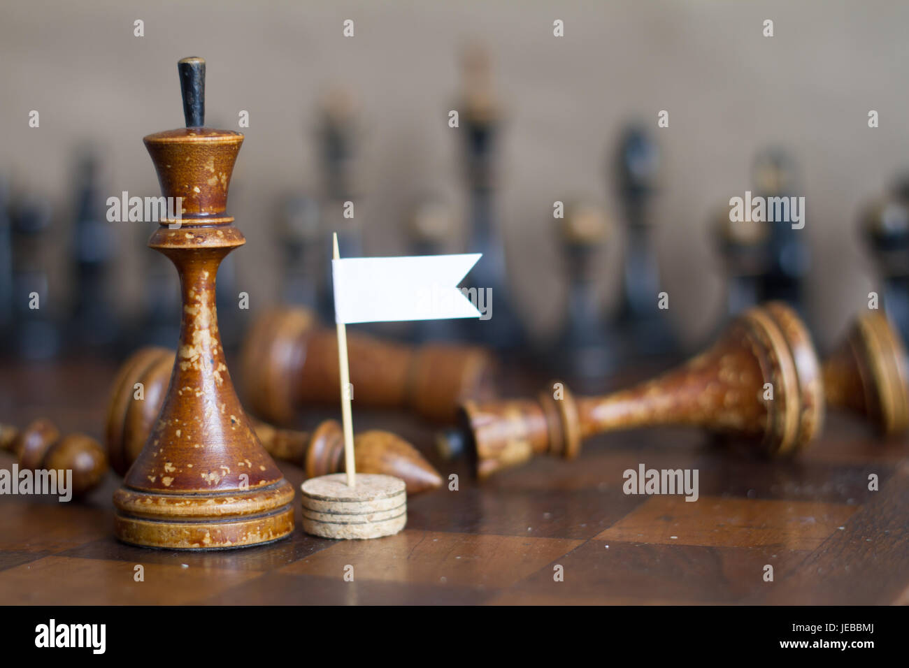 Ancient wooden chess pieces on an old chessboard Stock Photo - Alamy