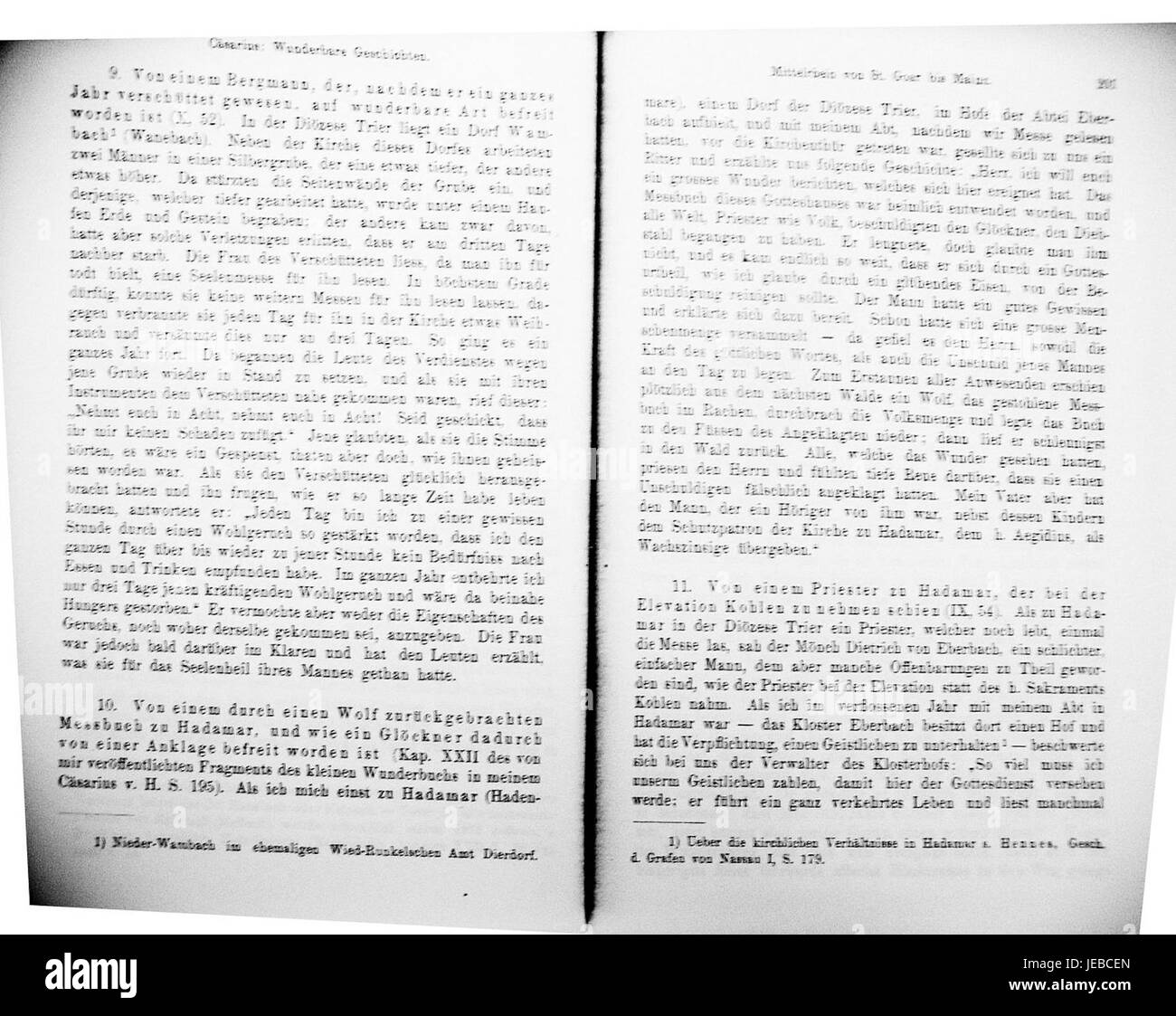 A page from 'De Dialogus miraculorum,' a historical text by Kaufmann, documenting miraculous ...