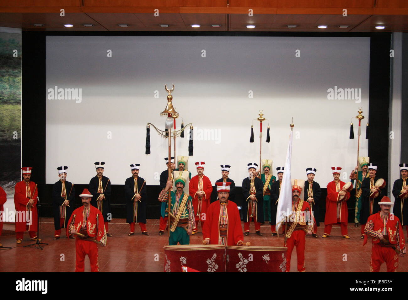 Ottoman military Mehter Band during concert at Harbiye Military Museum ...